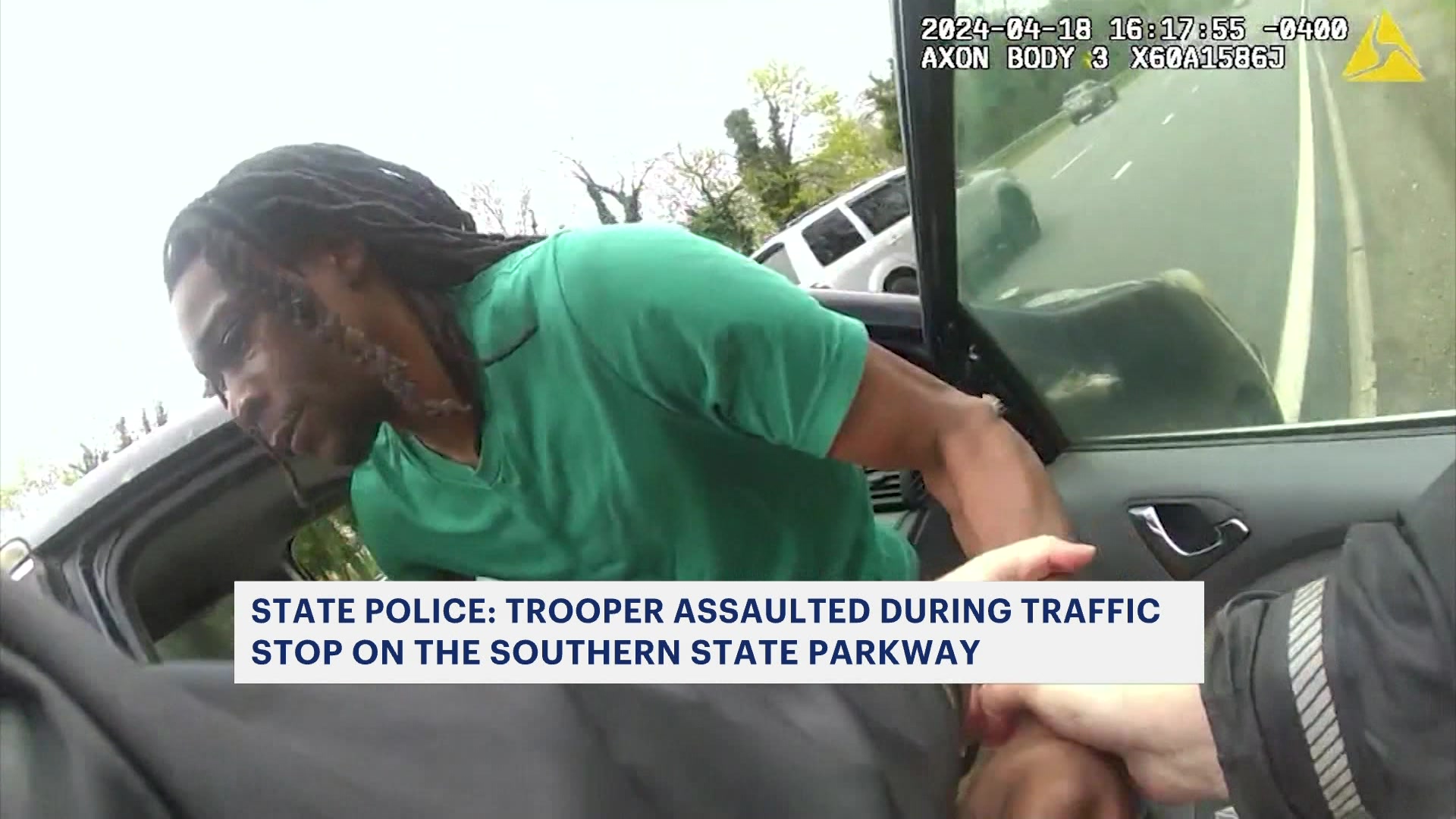 News 12 | Long Island | State Police Trooper Struck In The Face By ...