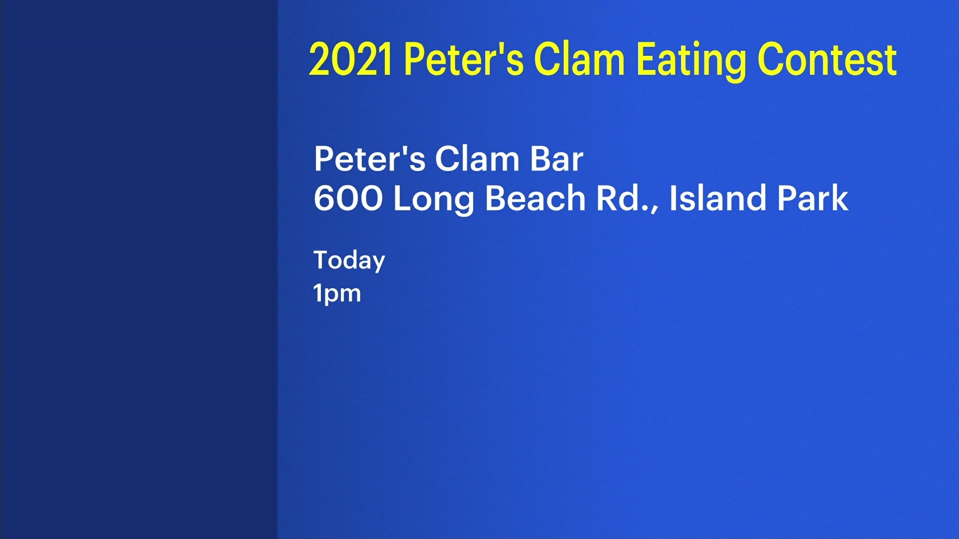 Peter's Clam Bar clam eating contest returns to Island Park