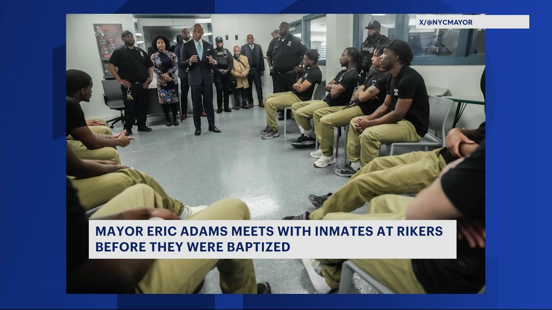 Mayor Adams meets with inmates at Rikers