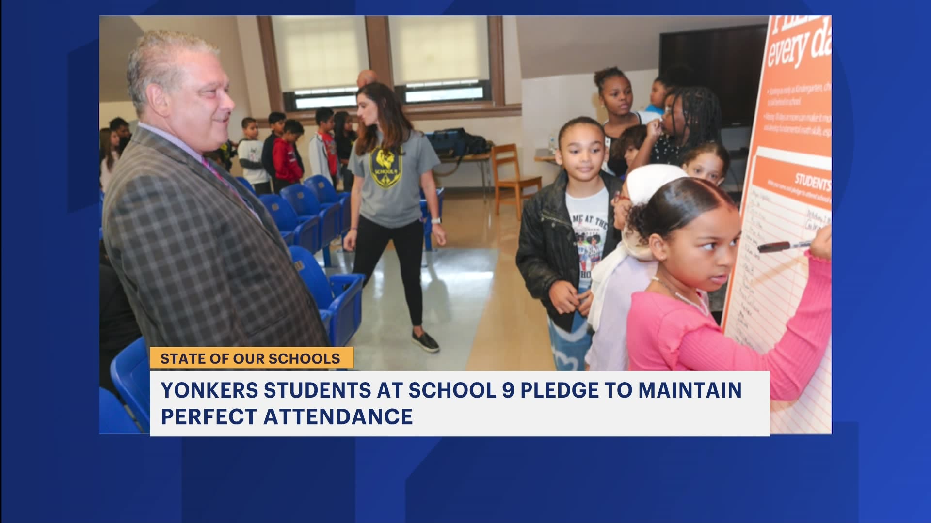 Yonkers students at School 9 pledge to maintain perfect attendance
