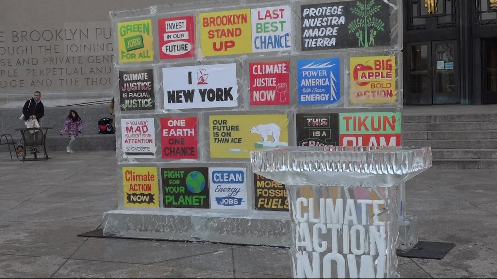 Ice sculpture display at Brooklyn Public Library raises climate change ...