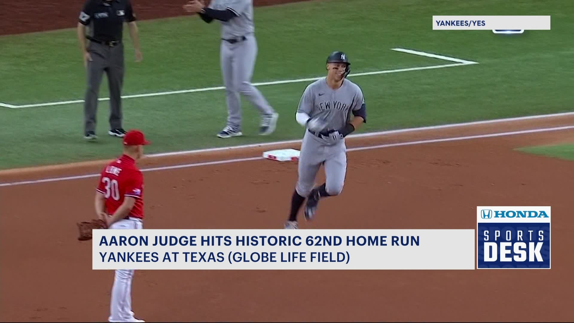 Aaron Judge hits historic 62nd home run in single season