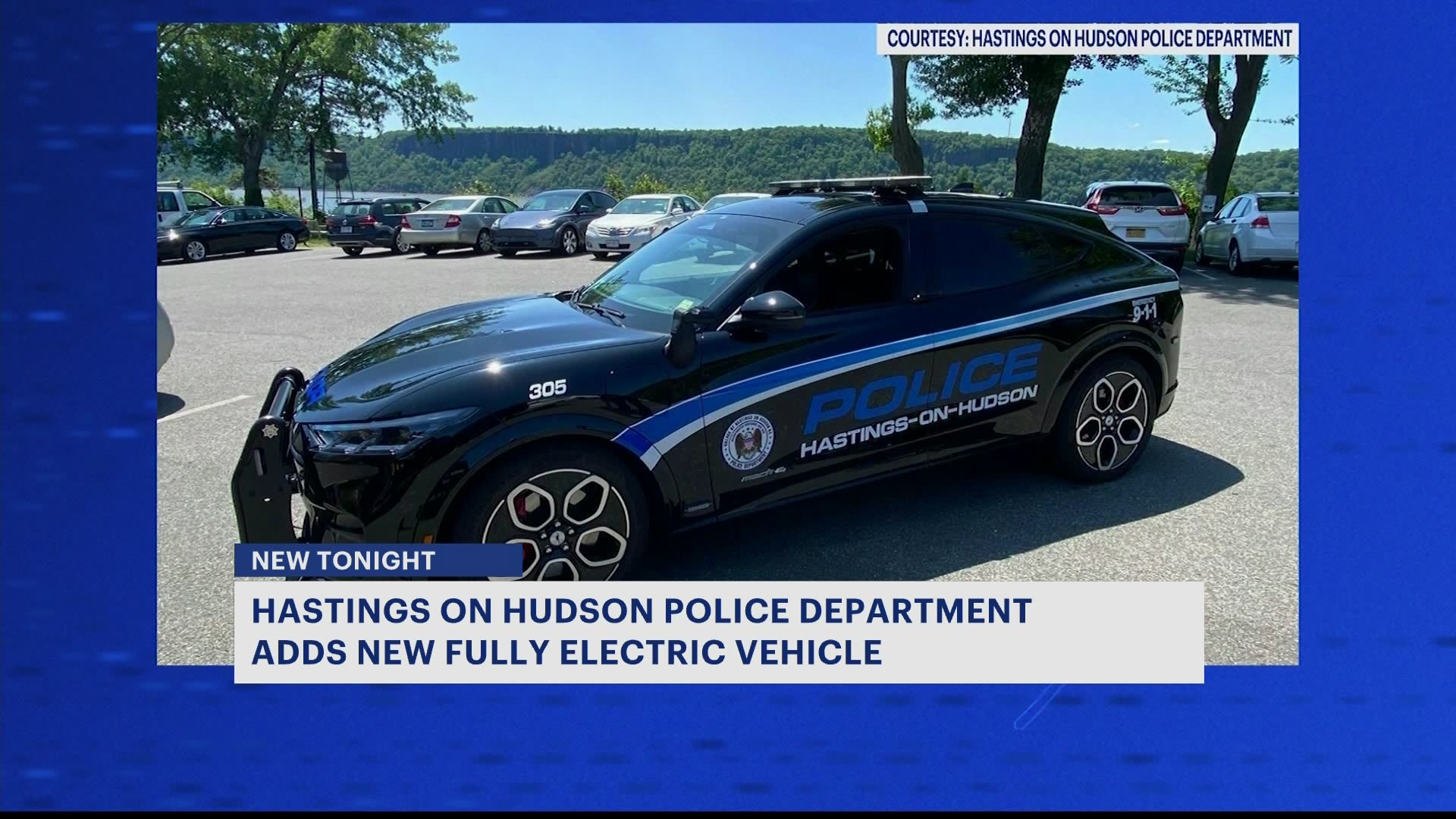 Hastings-on-Hudson Police Department unveil fully electric Ford Mustang ...