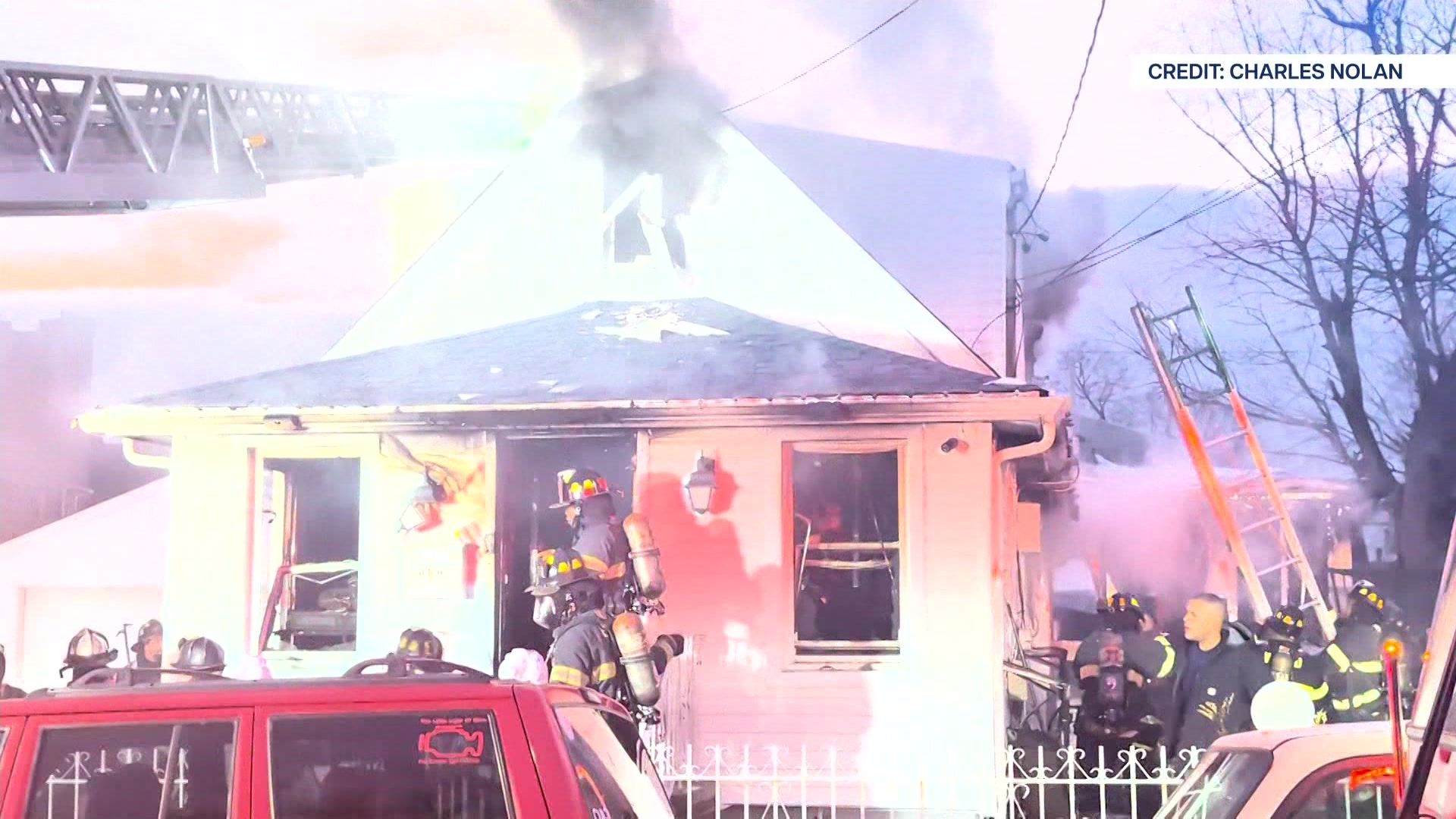 Officials: Fire breaks out in Elmont; home heavily damaged