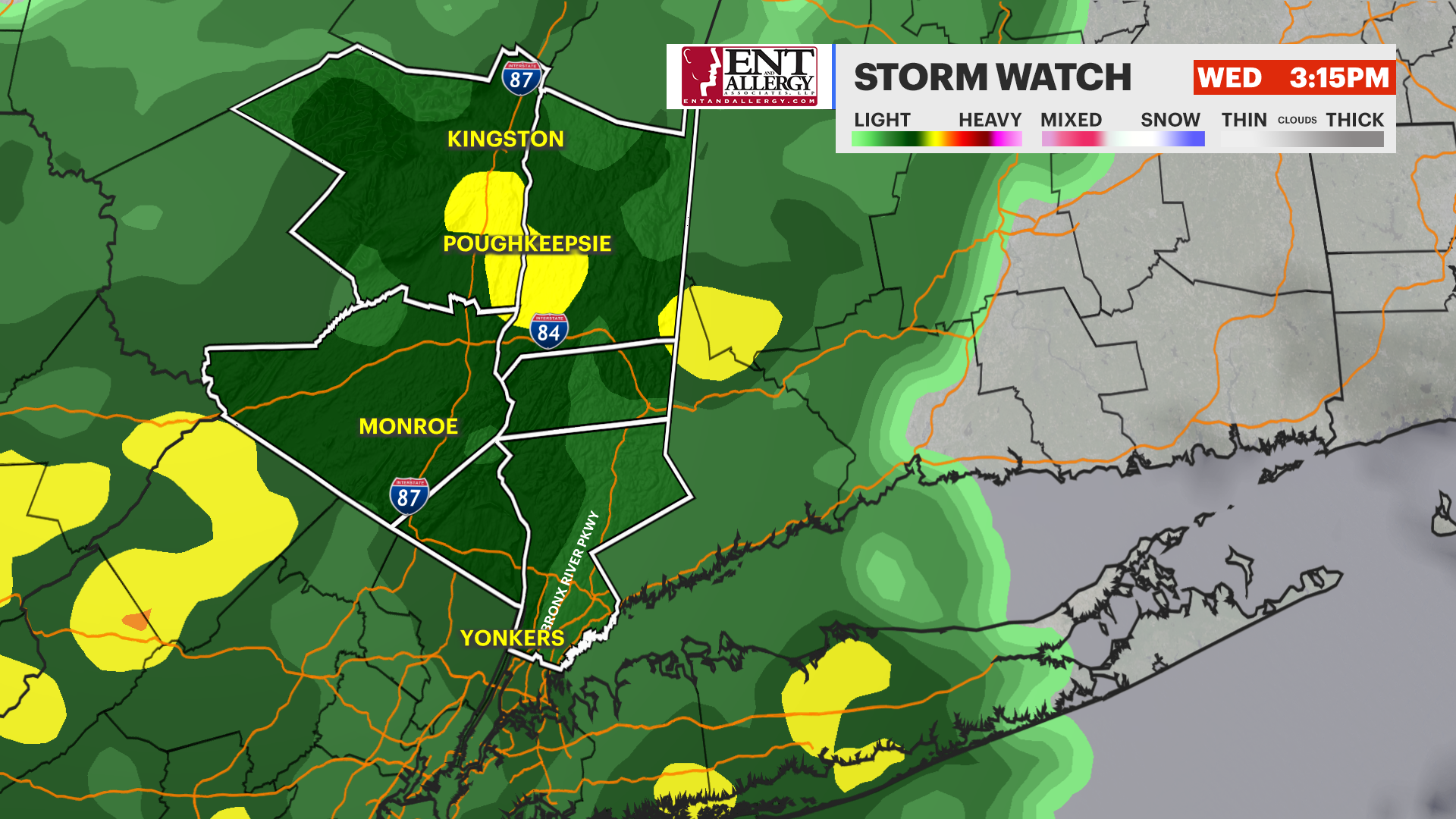 STORM WATCH: Rainy and foggy Wednesday in the Hudson Valley