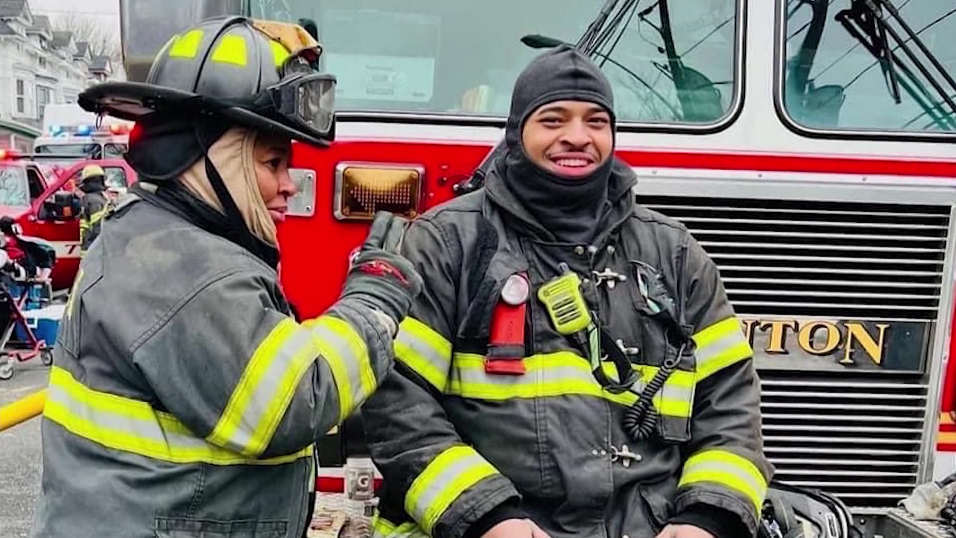 Trenton’s third female firefighter honored alongside her son for ...