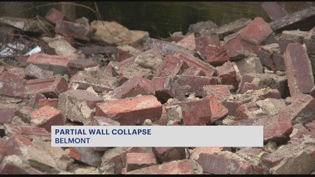 Partial wall collapse at Belmont building prompts evacuation