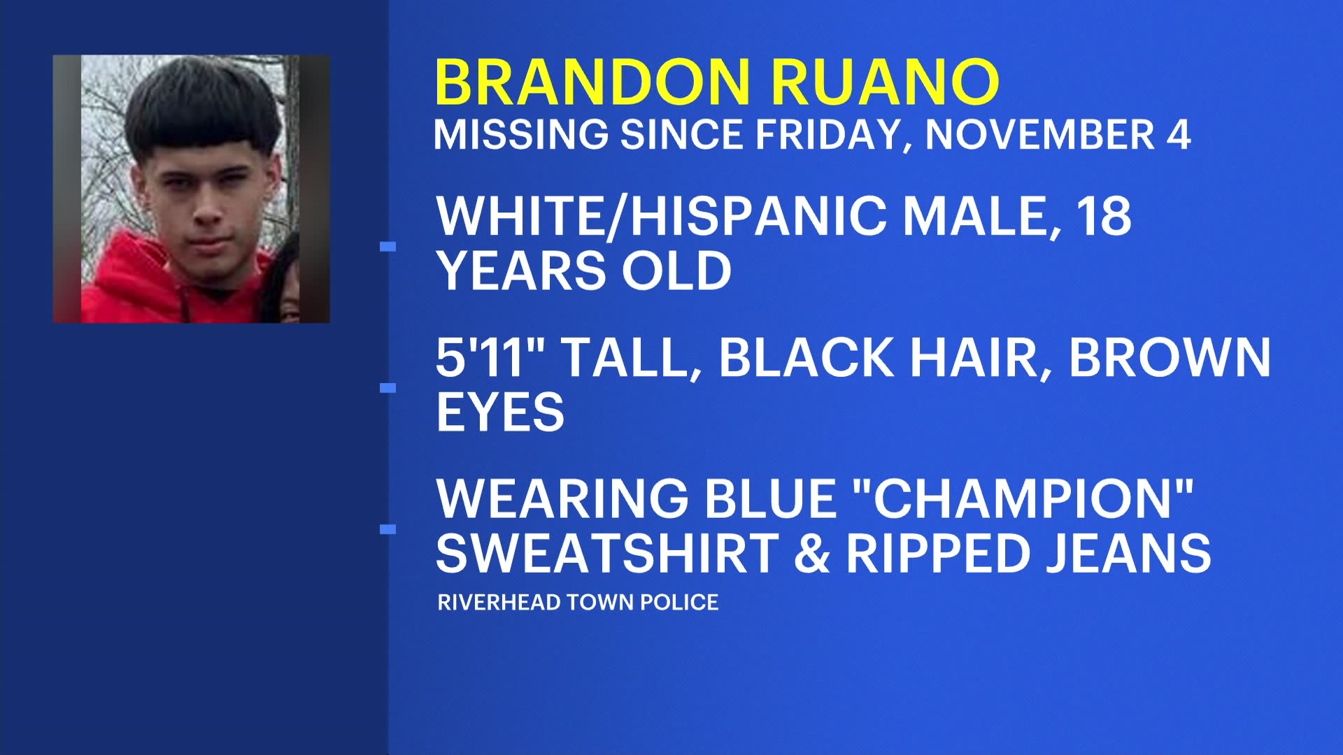 Police: 18-year-old man missing in Riverhead