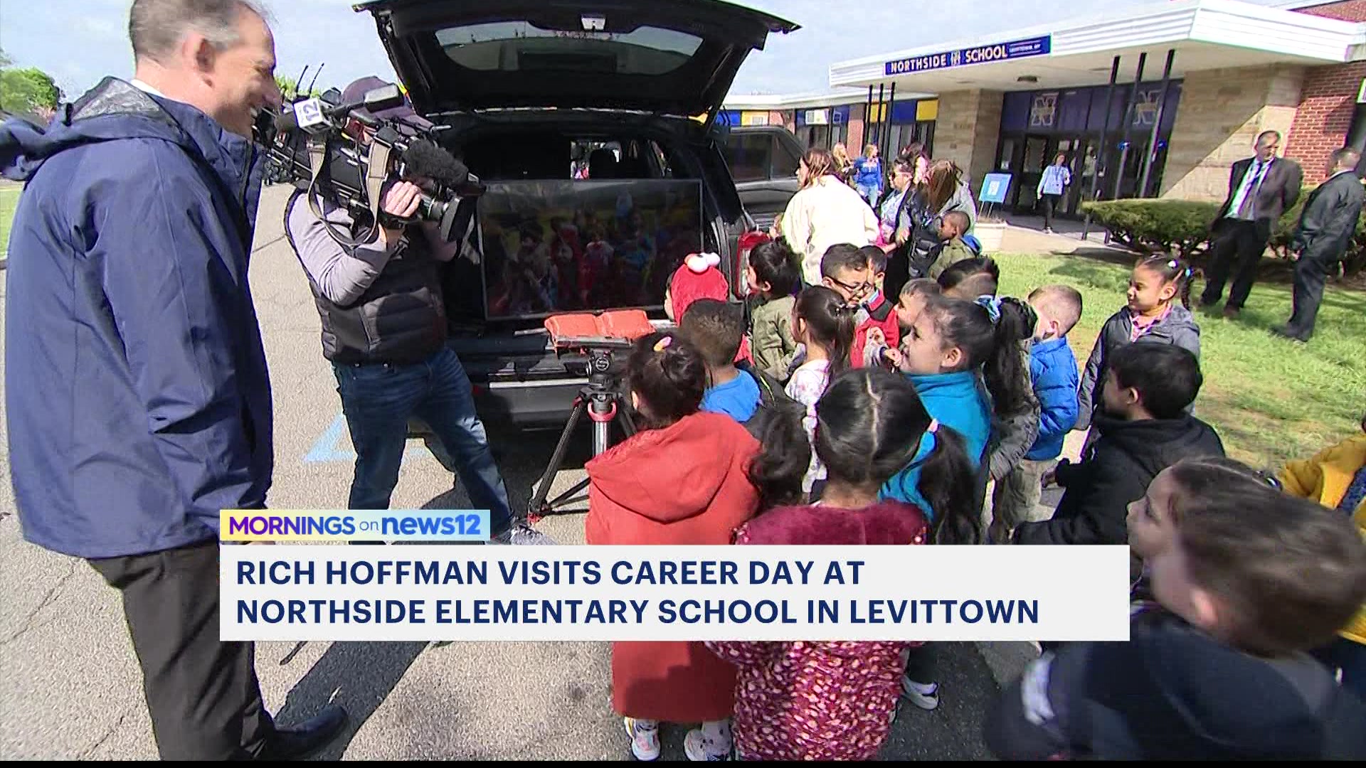 Rich Hoffman visits Career Day at Northside Elementary School in Levittown