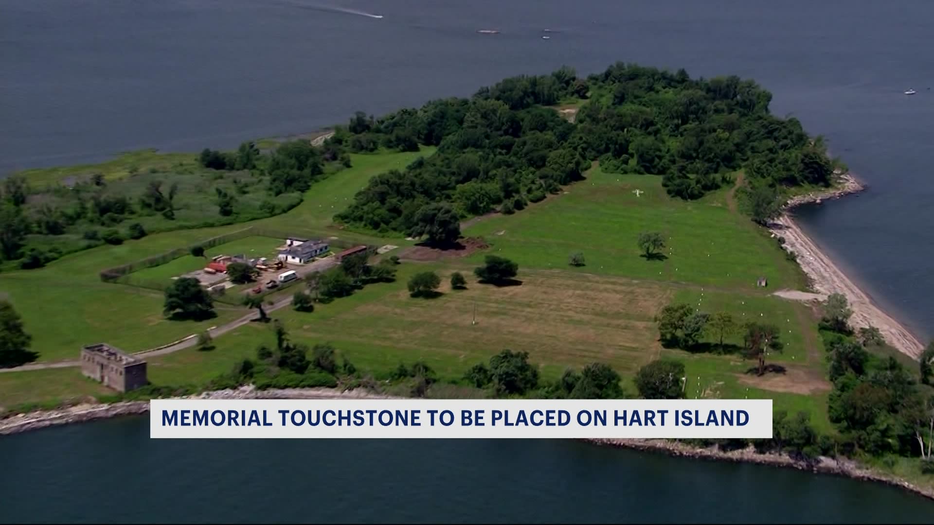 Touchstone memorial recognizing people buried on Hart Island coming to public cemetery