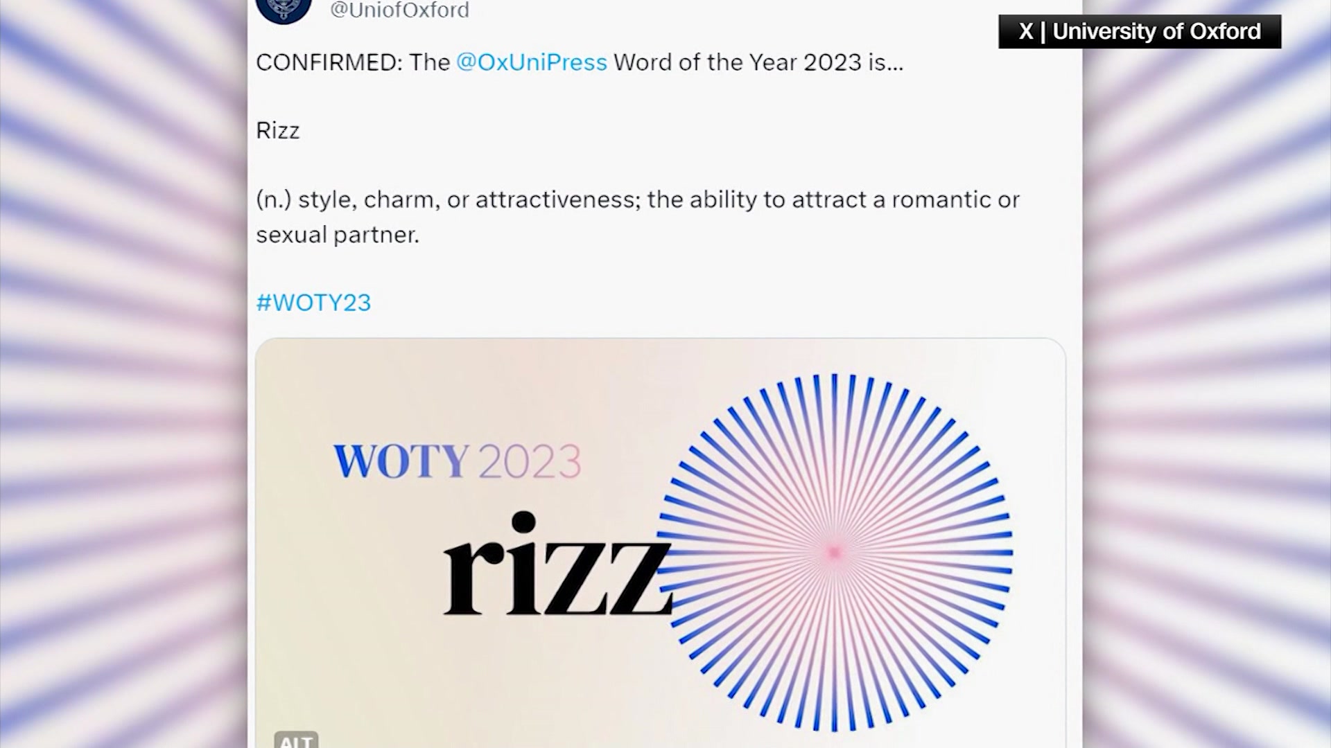 News 12 | New Jersey | Rizz Named Oxford University Press Word Of The Year