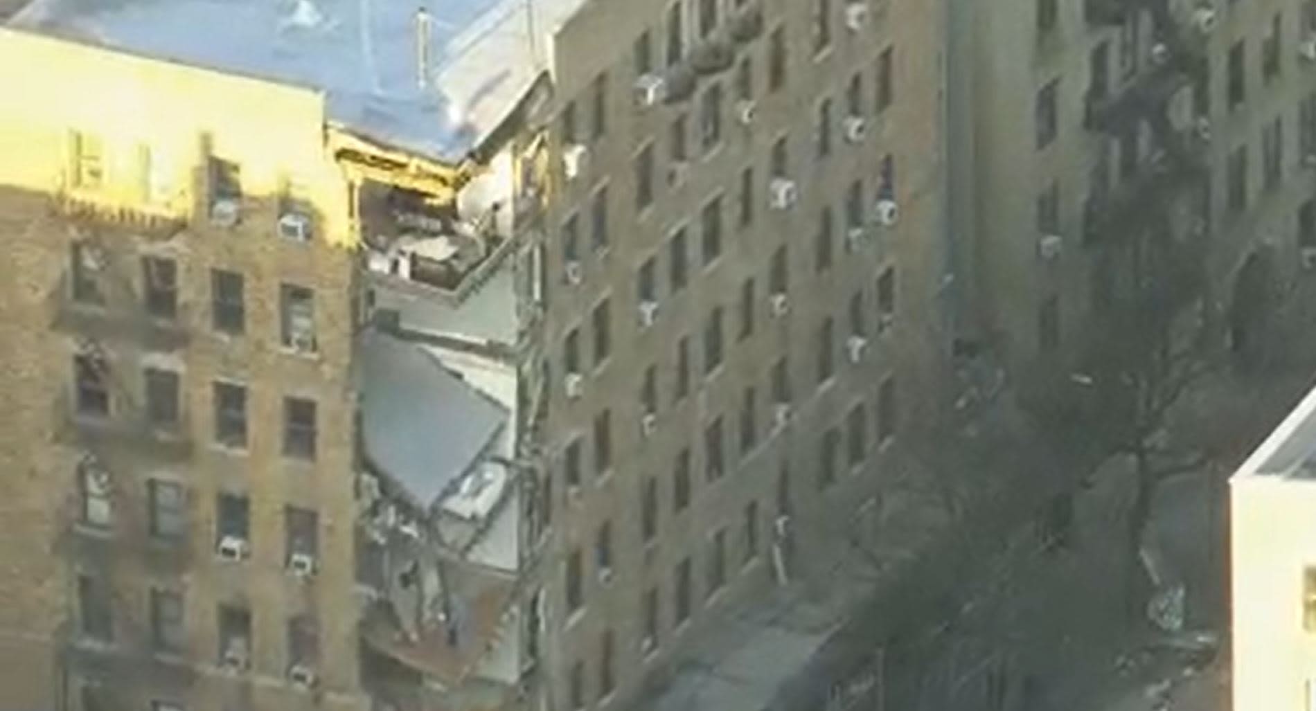 Chopper 12: Sky view of collapsed Bronx apartment building