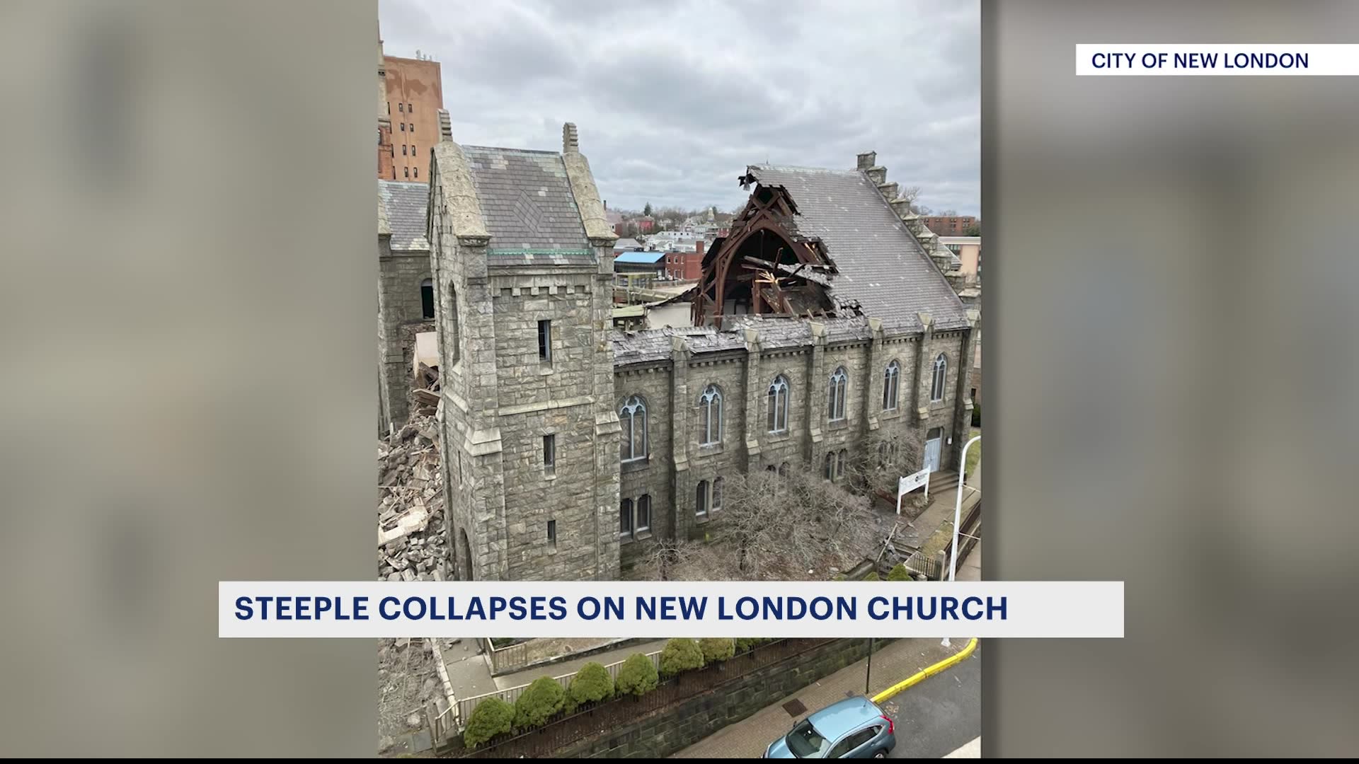 New London’s historical church collapses, no injuries reported