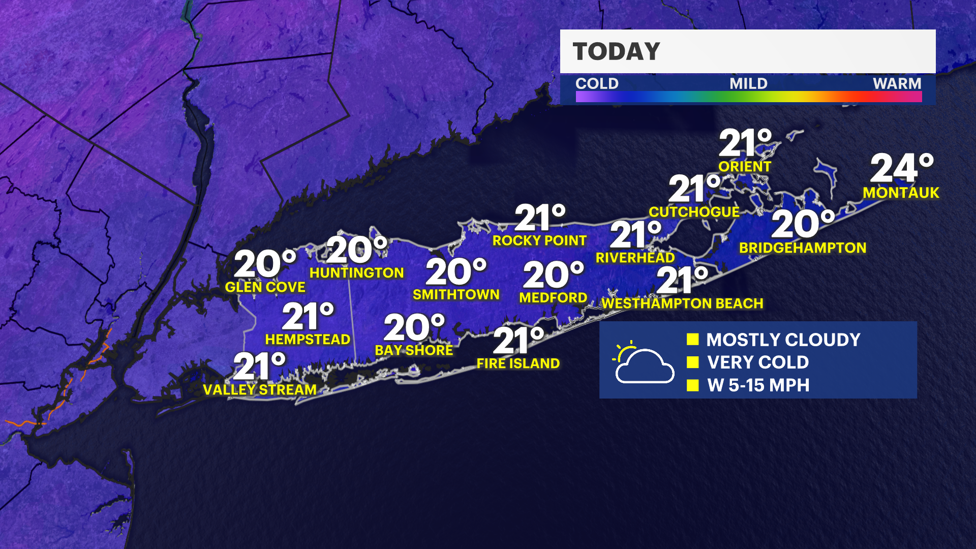 BITTER BLAST: Very cold weather continues with highs near 22