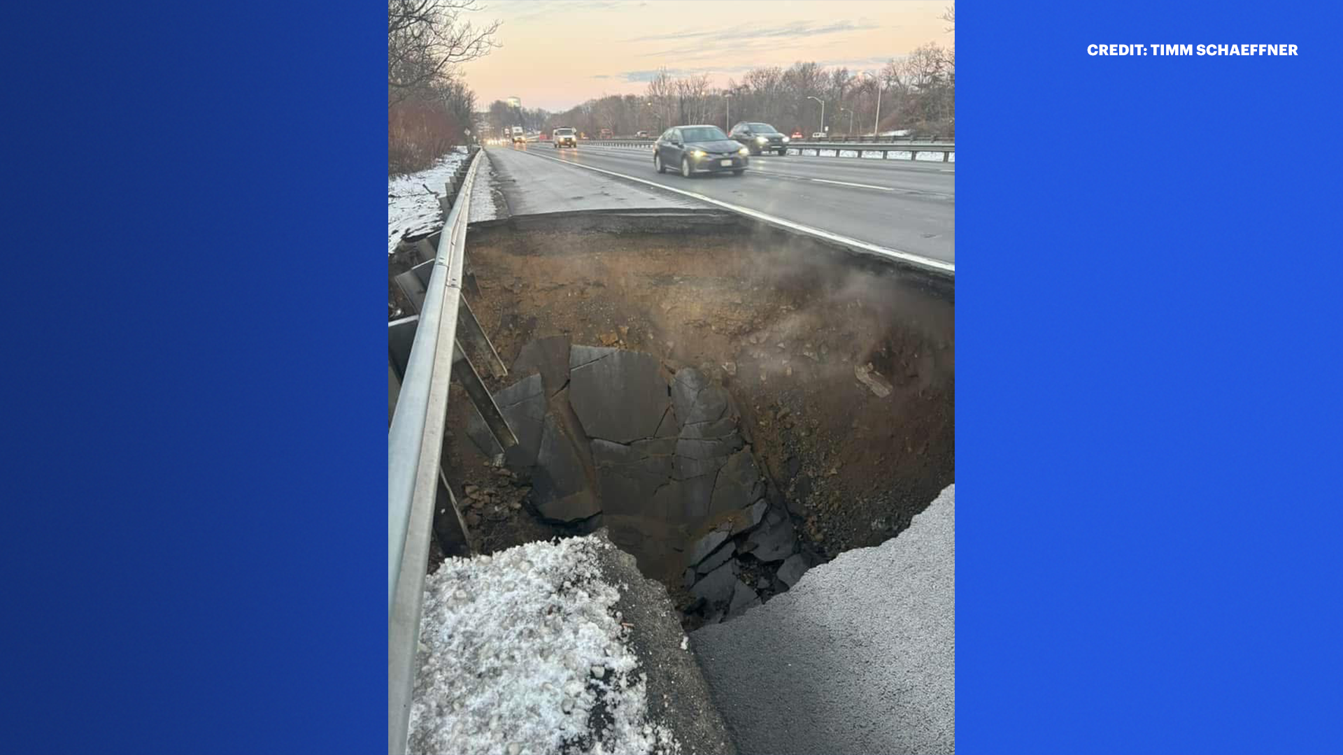 Sinkhole prompts lane closures on Interstate 80 in Wharton