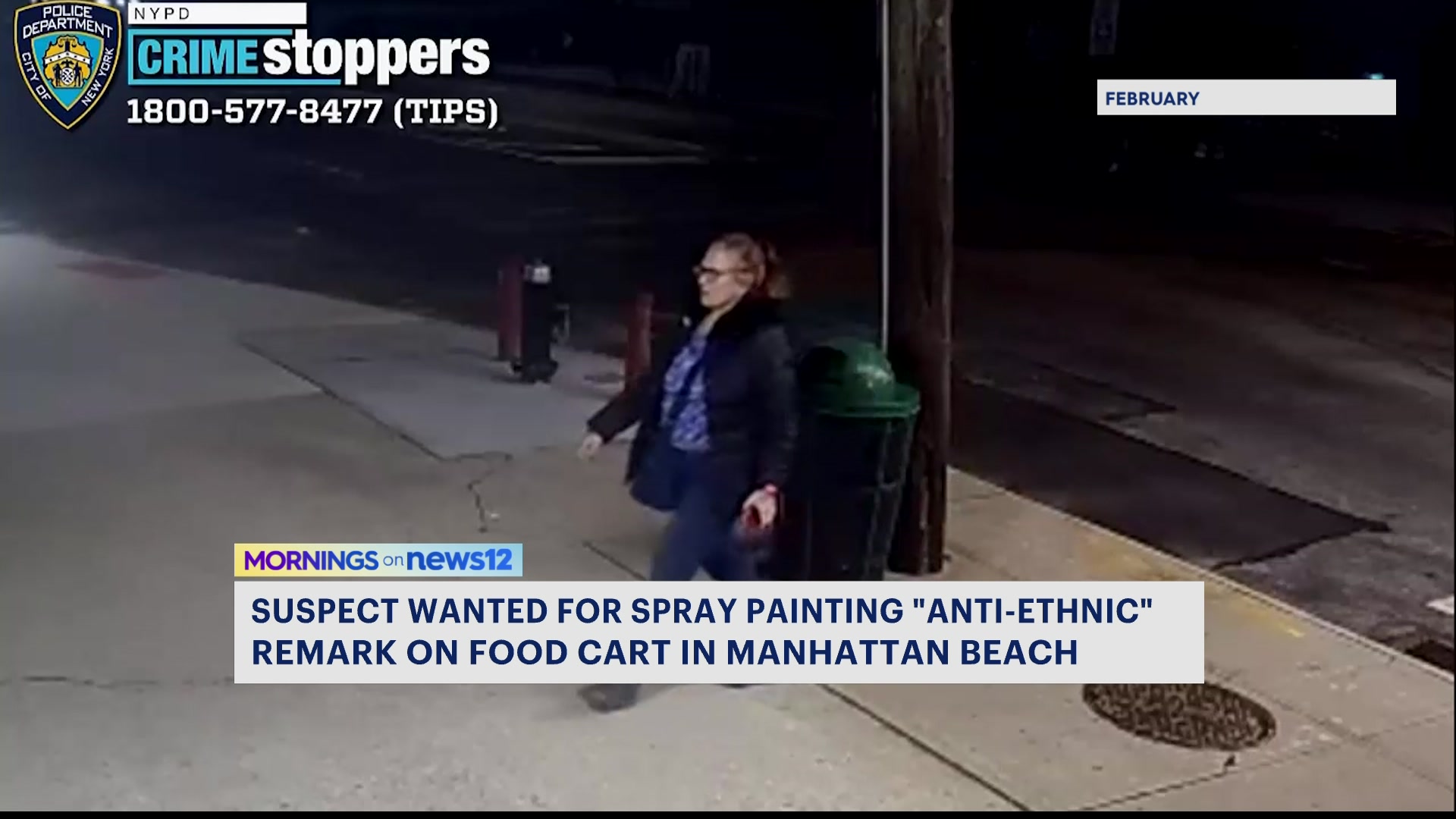 NYPD: Suspect wanted for spray spray painting anti-ethnic graffiti in ...