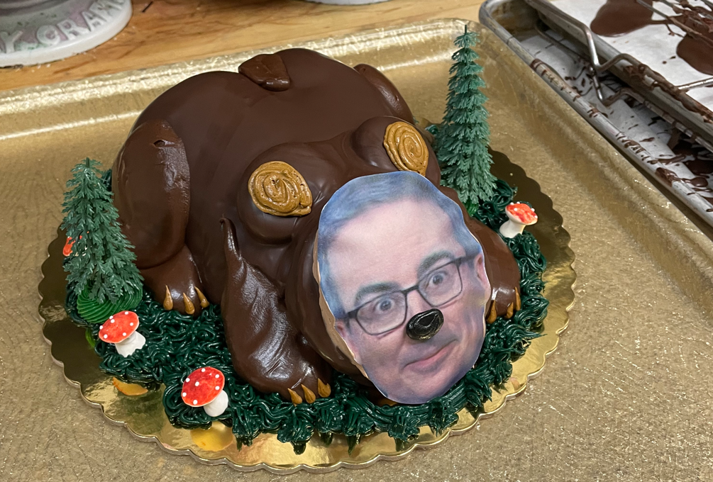John Oliver eats giant Deising's cake bear, pledges $10K donation to ...