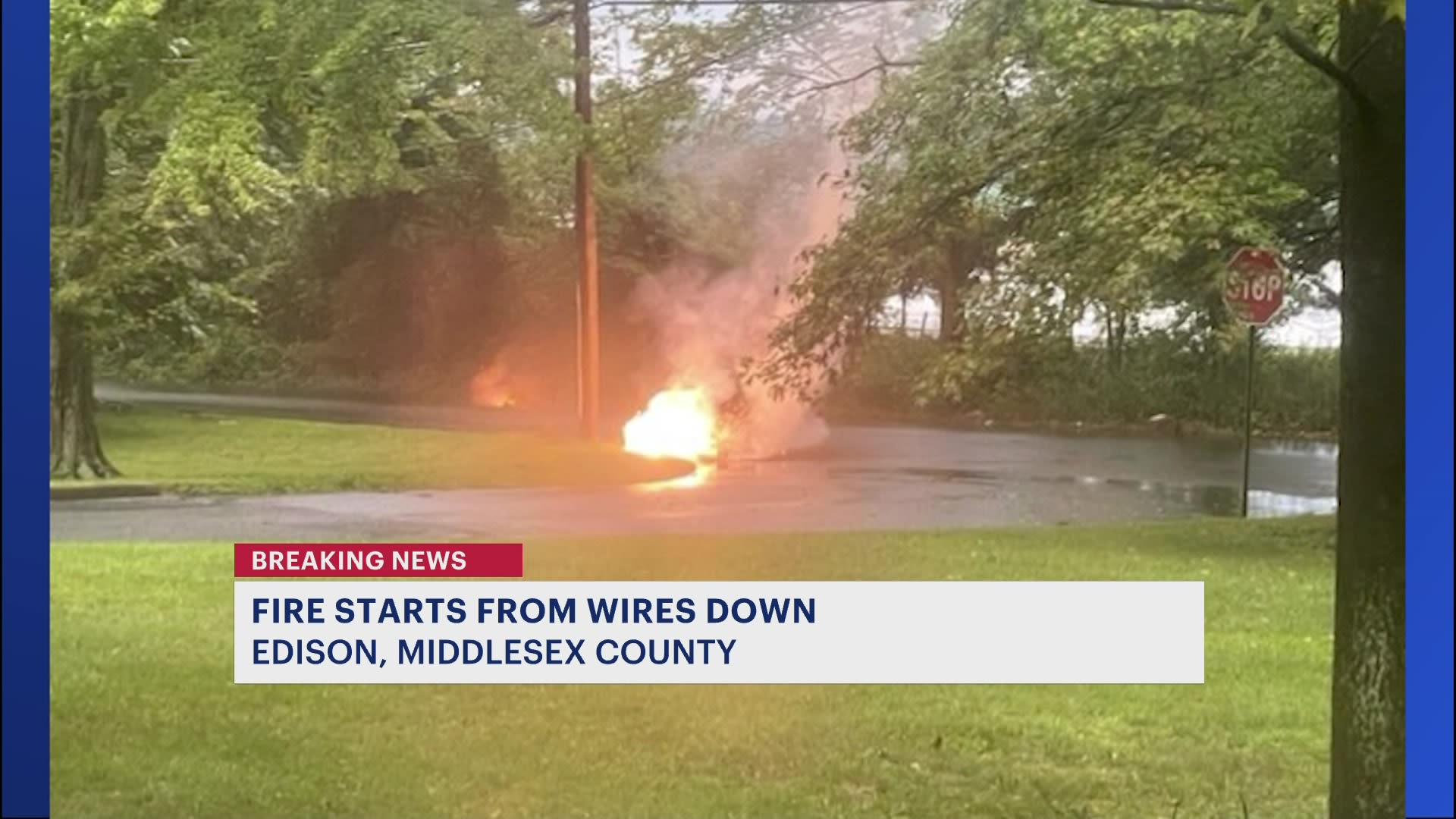 Fire officials: Fallen wires spark fire in Edison