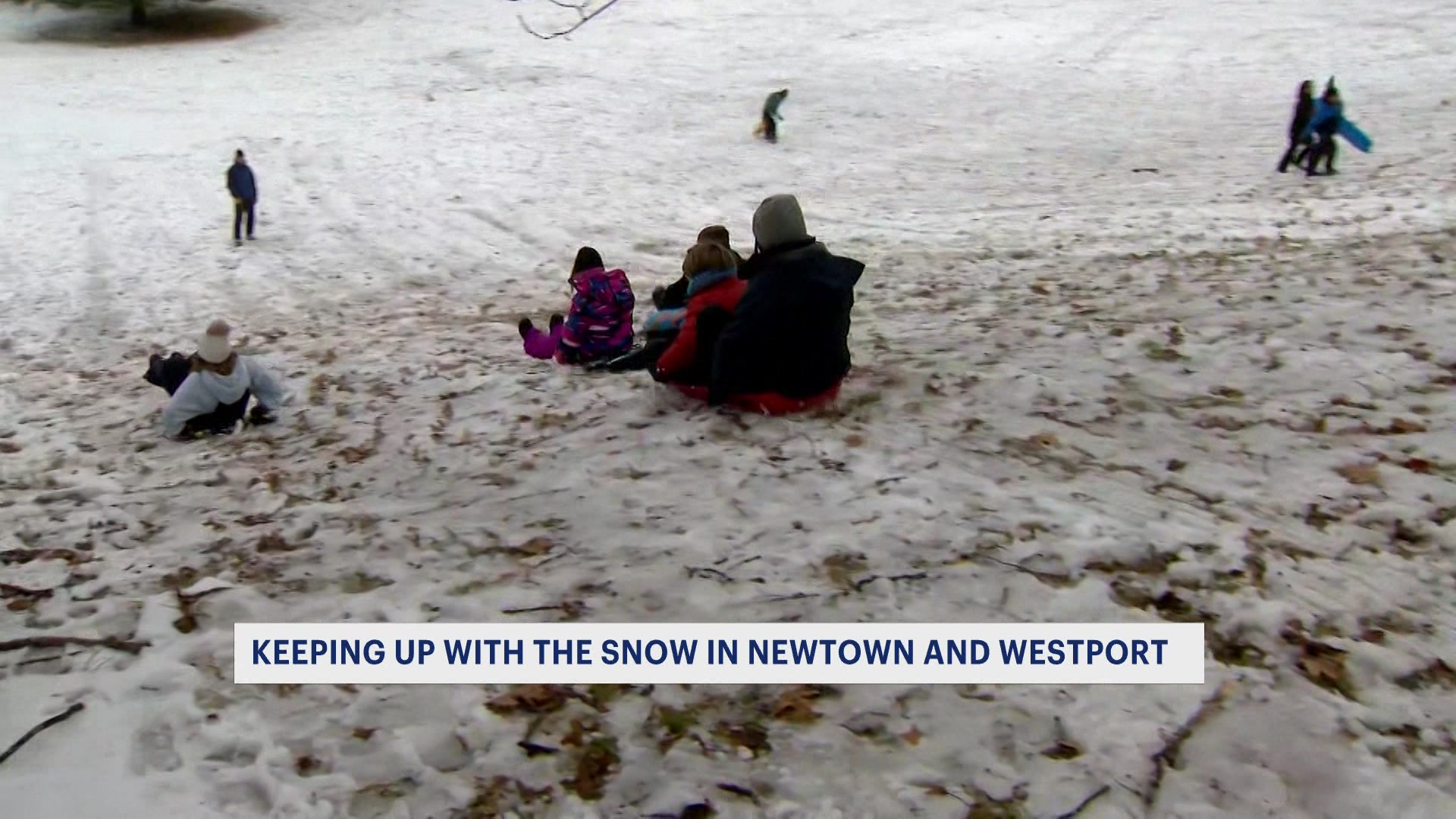 Snow plows and sleds: A wintry day in Newtown and Westport