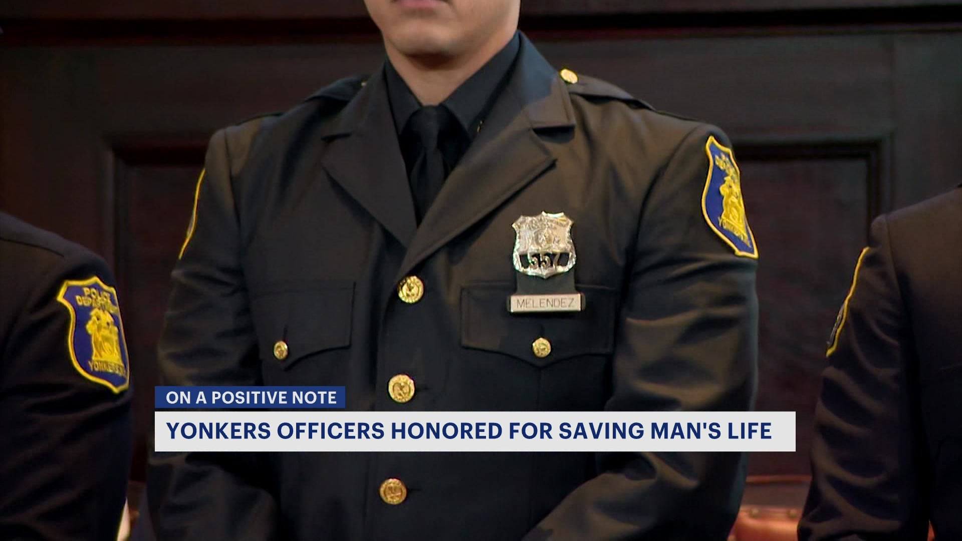 Six Yonkers city police officers honored for service at Yonkers City Hall