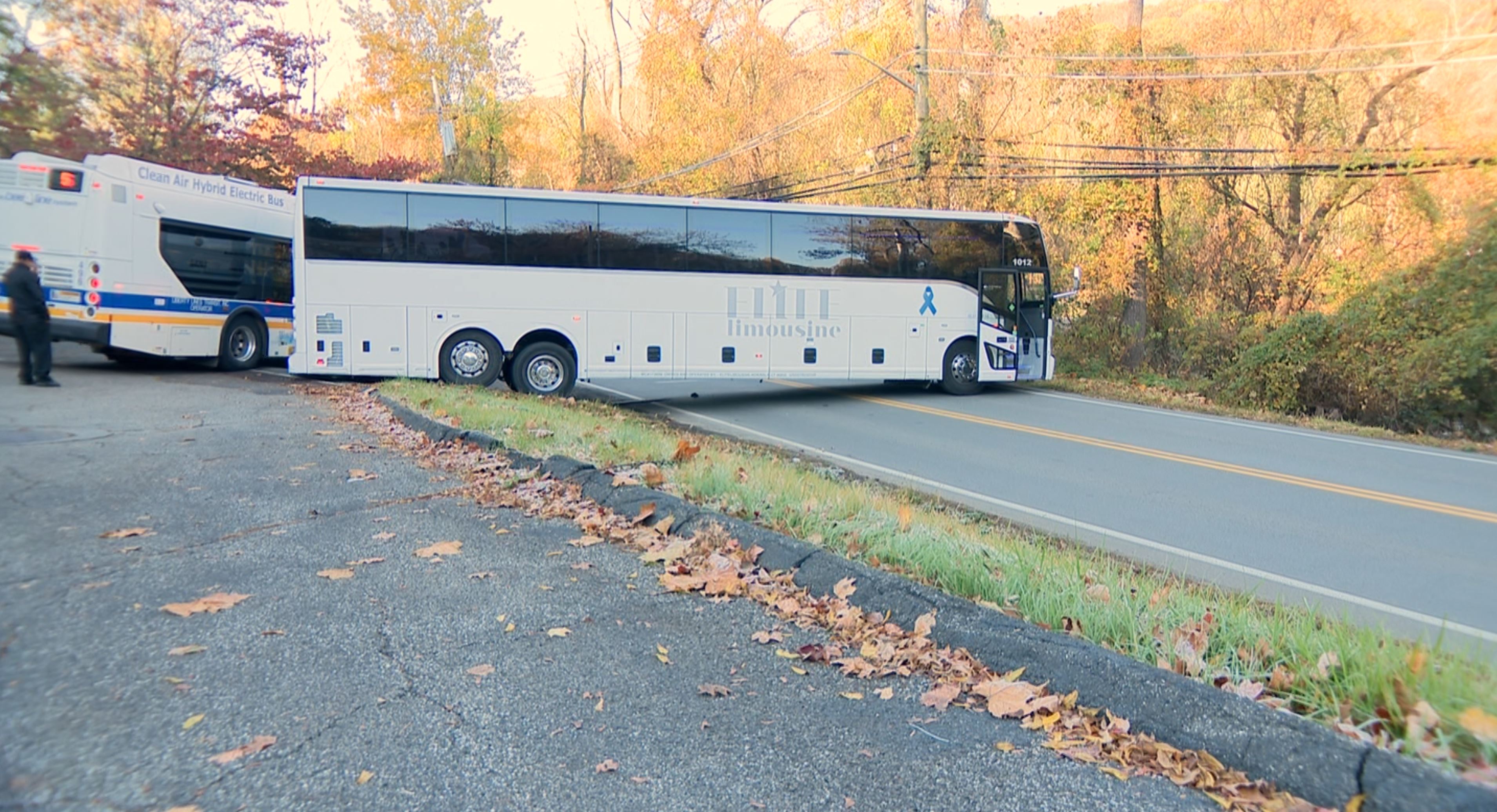 Road reopens after charter bus bottoms out in Ardsley