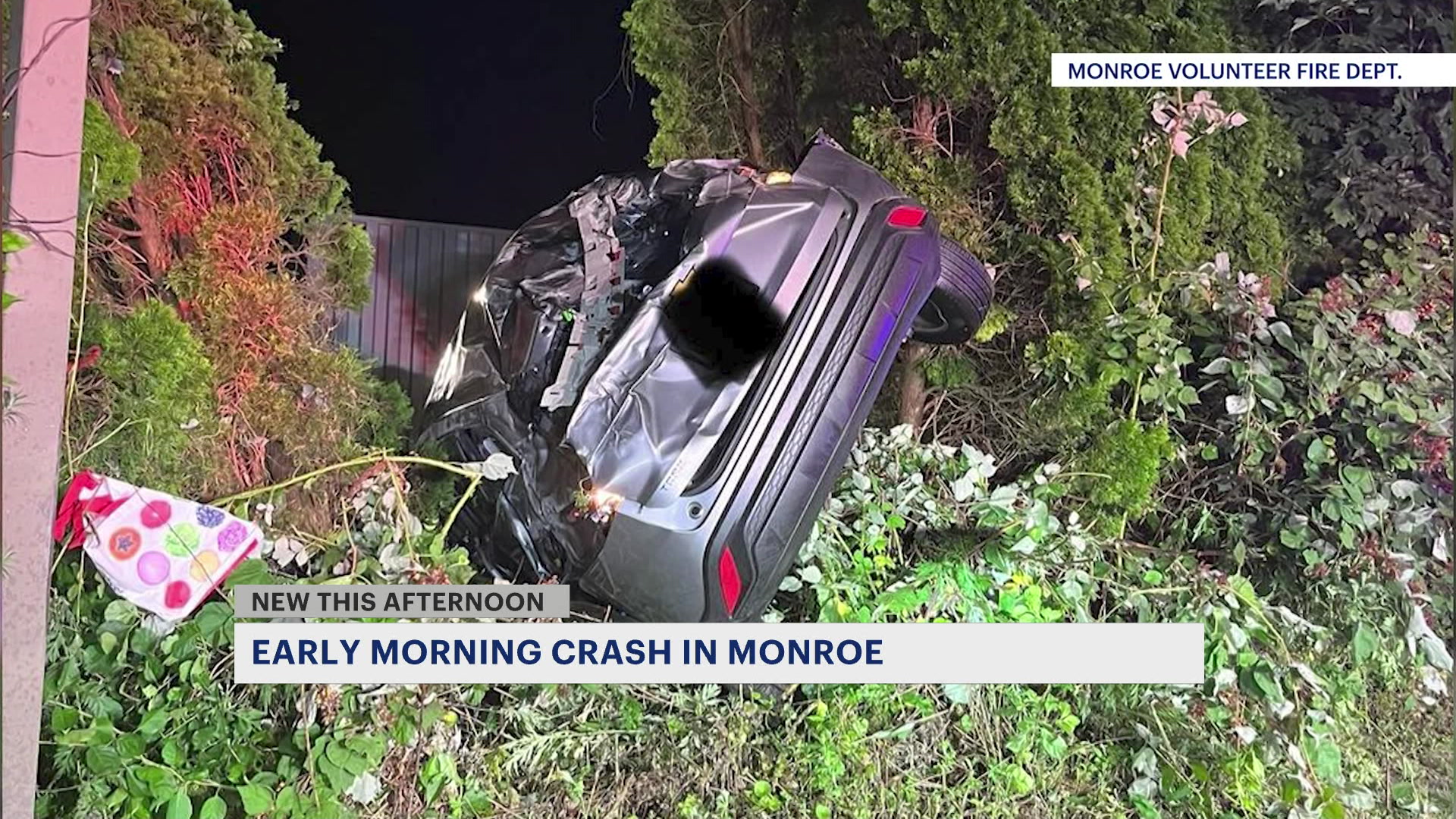 News 12 | Connecticut | Monroe FD: Driver plows through rotary, crashes ...