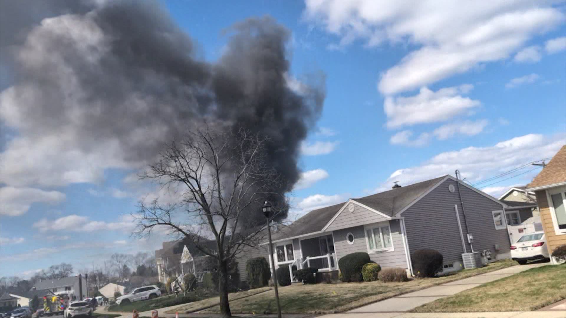 Franklin Square garage destroyed in fire, fireworks inside damage ...
