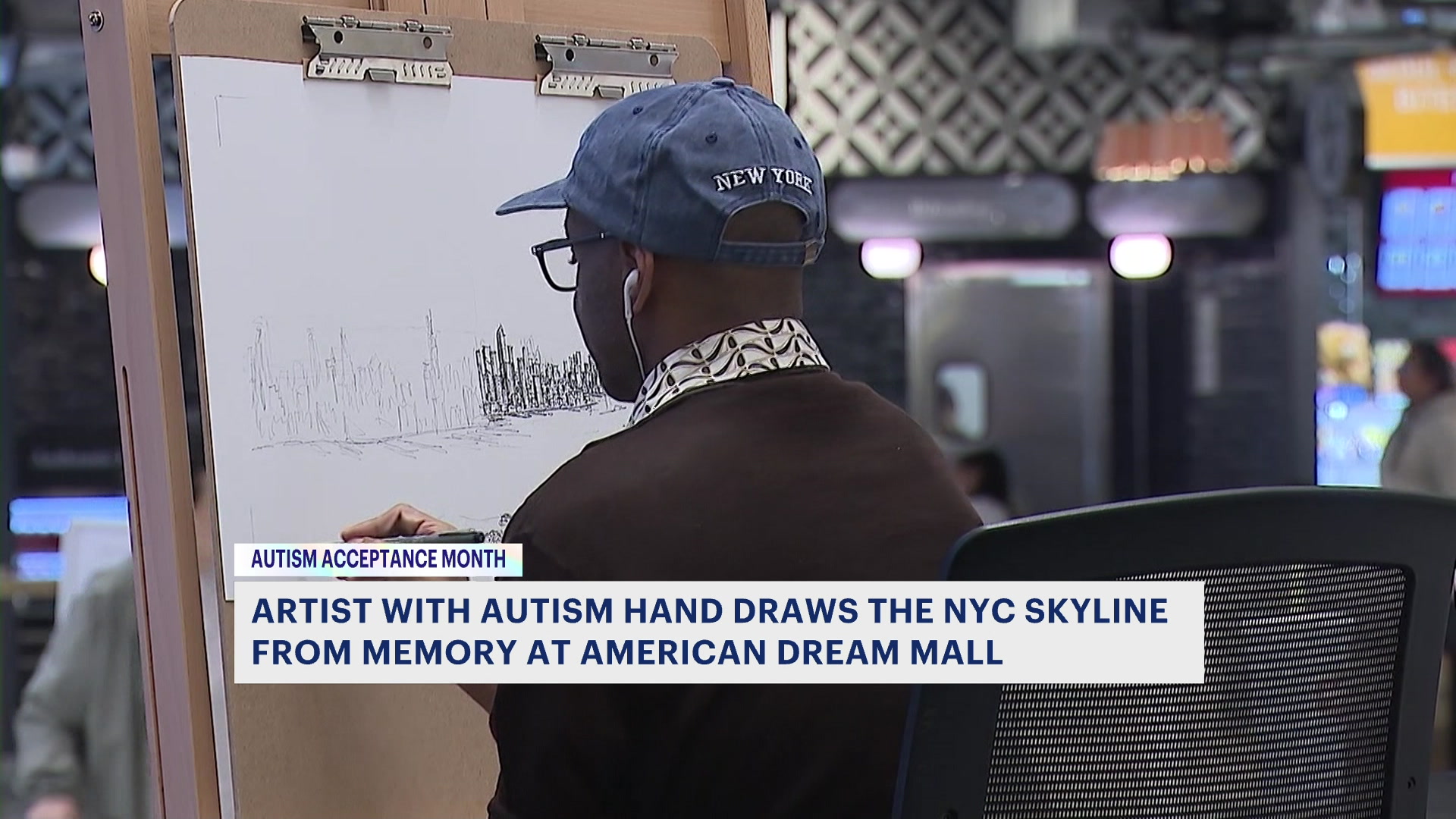 News 12 | Long Island | Artist Draws Nyc Skyline From Memory For Autism ...