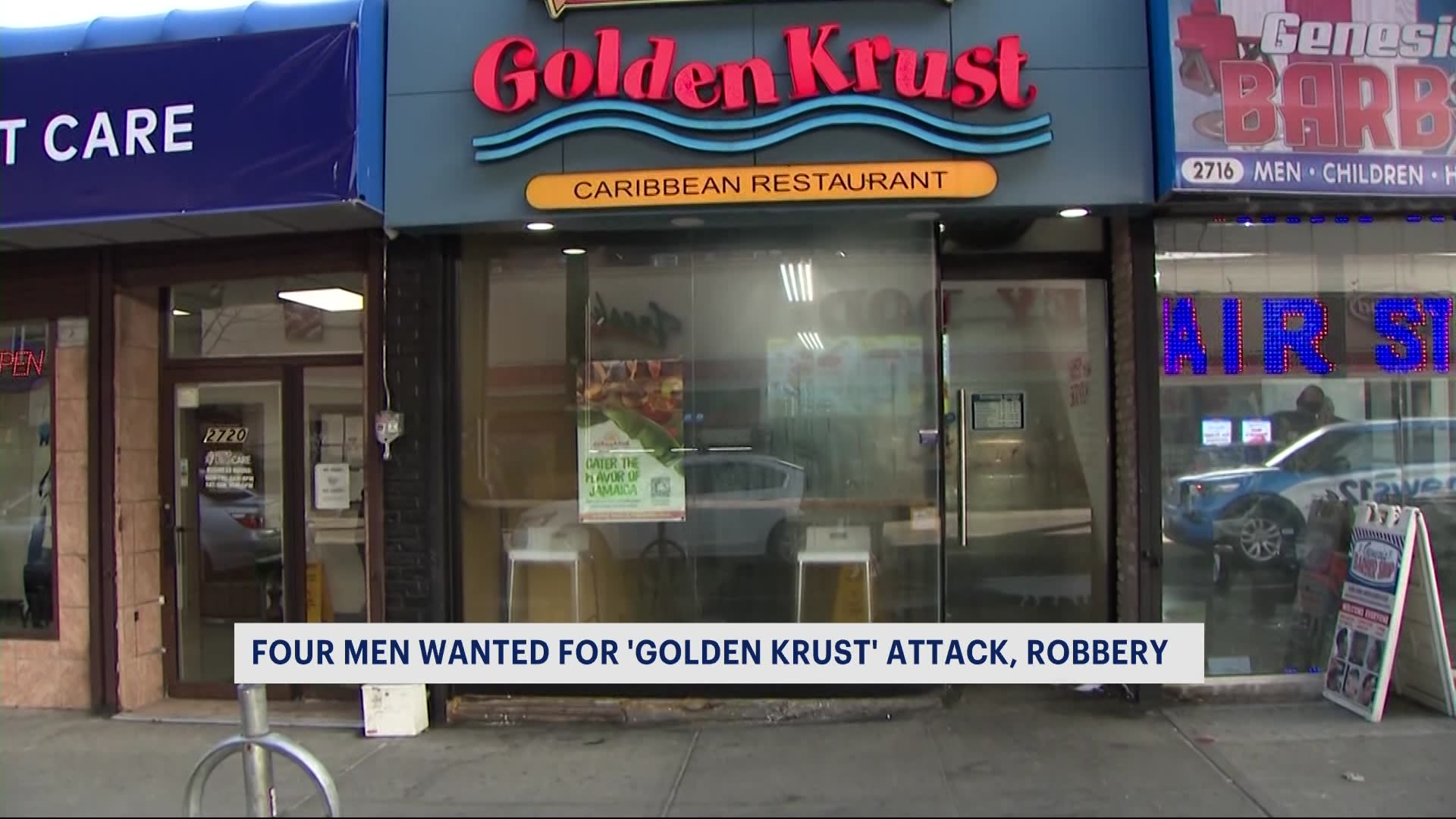 NYPD: 4 suspects wanted for violent robbery at Golden Krust