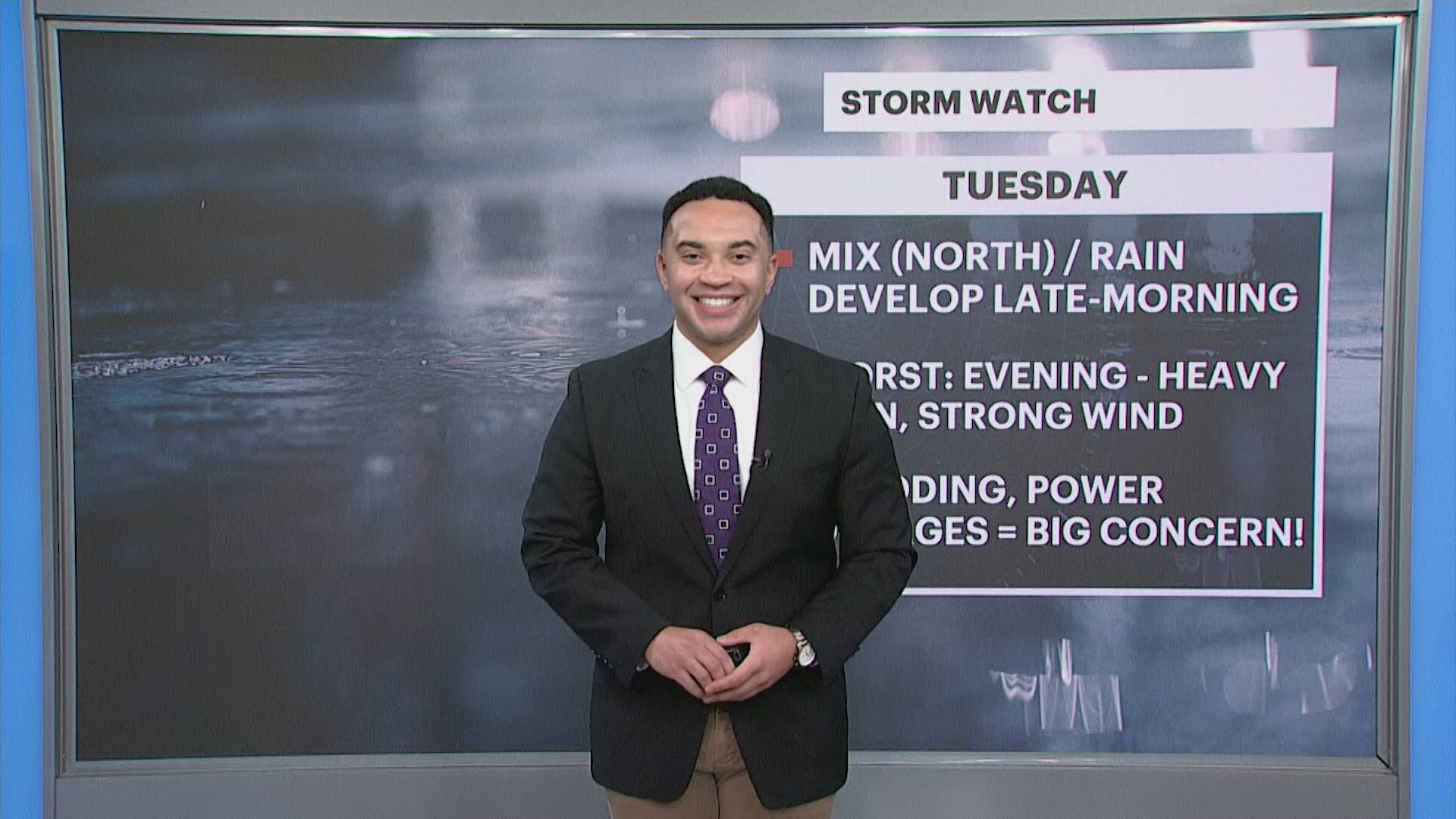 STORM WATCH: Julian Seawright breaks down timing of Tuesday's storm