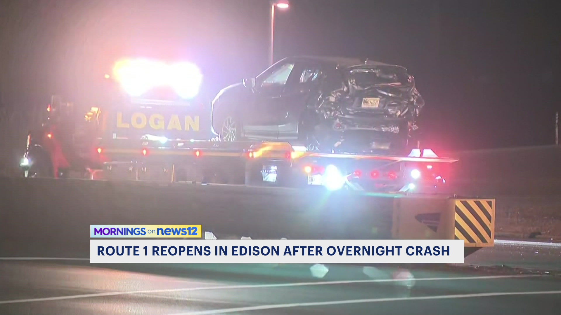 News 12 | New Jersey | Overnight crash on Route 1 in Edison cleared ...