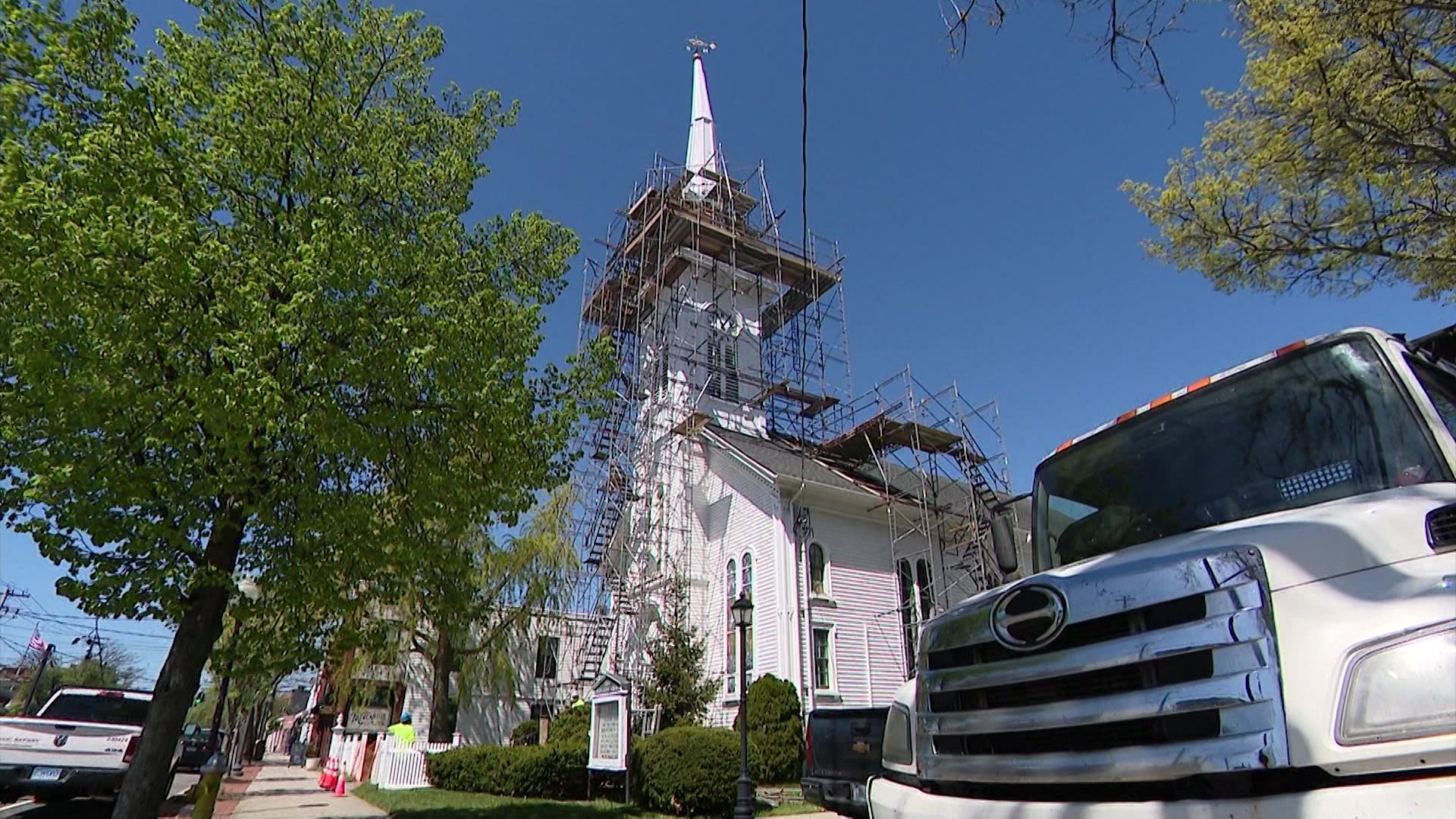 Babylon church's steeple leaning due to years of fierce storms