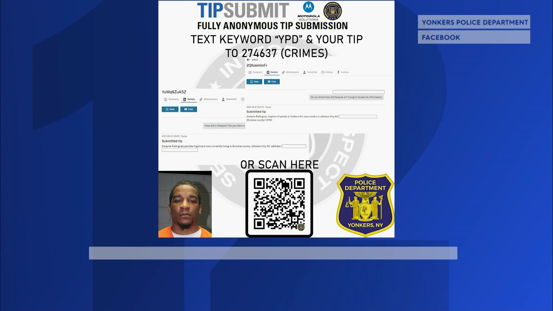 Yonkers police: Anonymous tip through TipSubmit helps track down wanted man