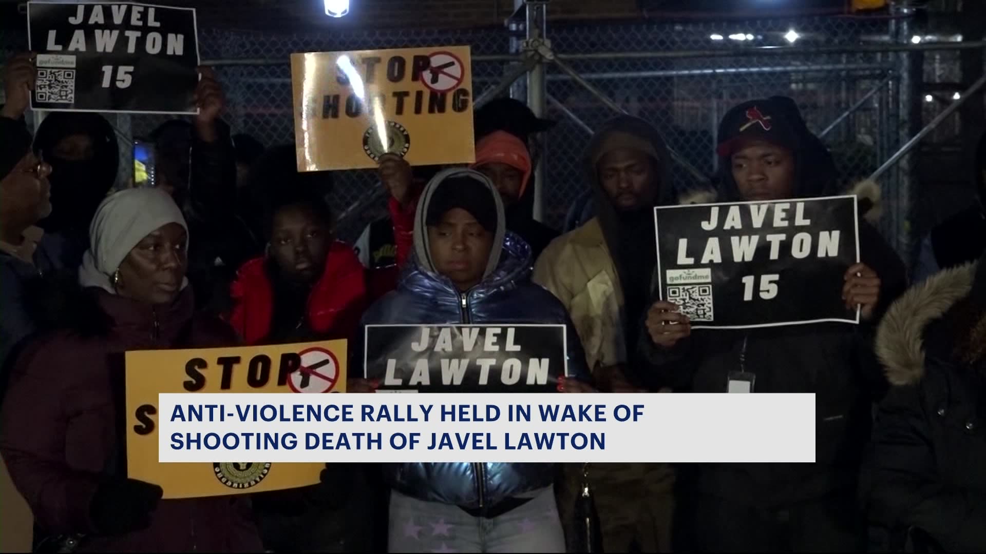 Residents take a stand against gun violence where 15-year-old Javel Lawton was fatally shot