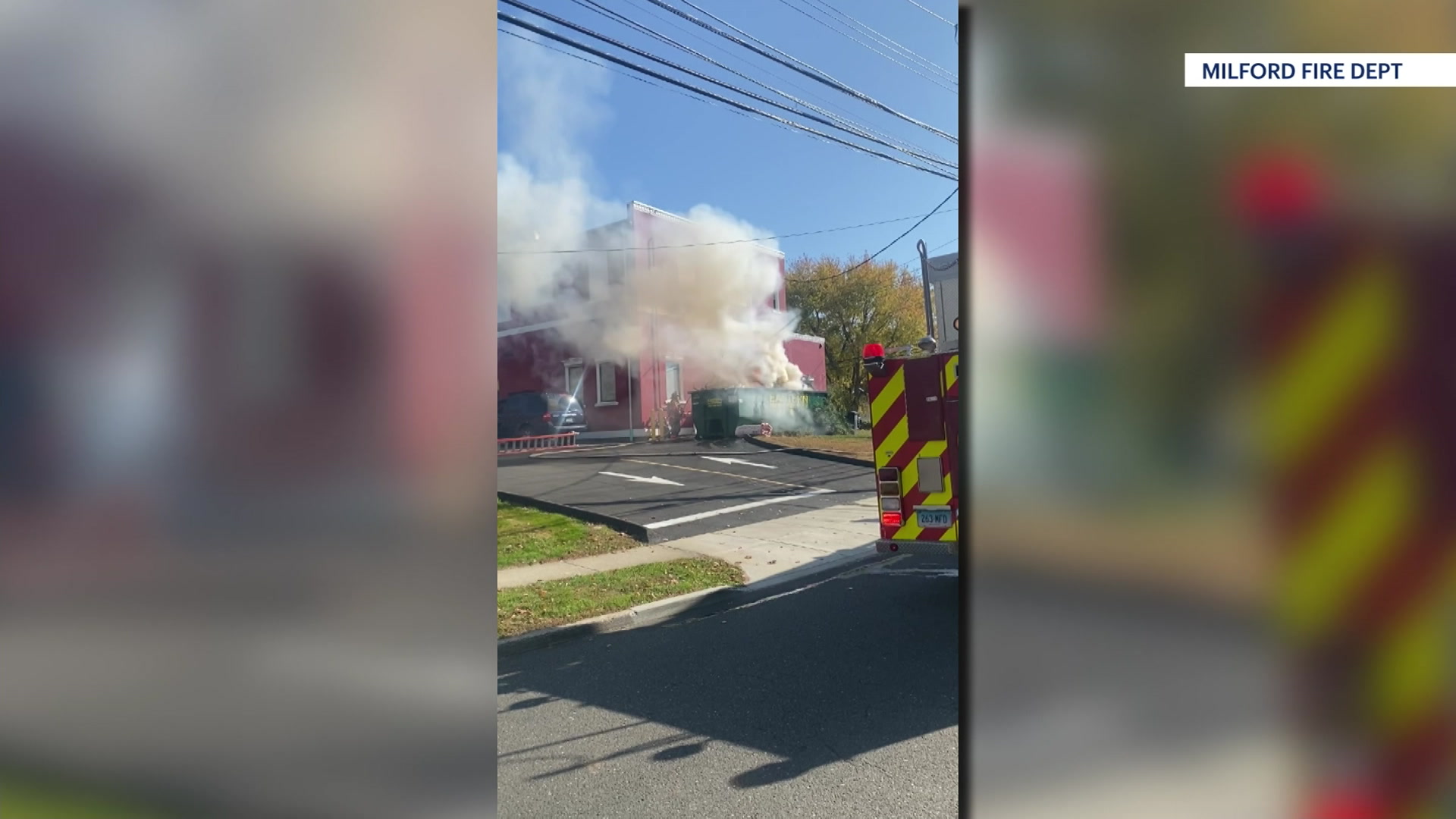 Dumpster fire outside Milford restaurant causes minor damage