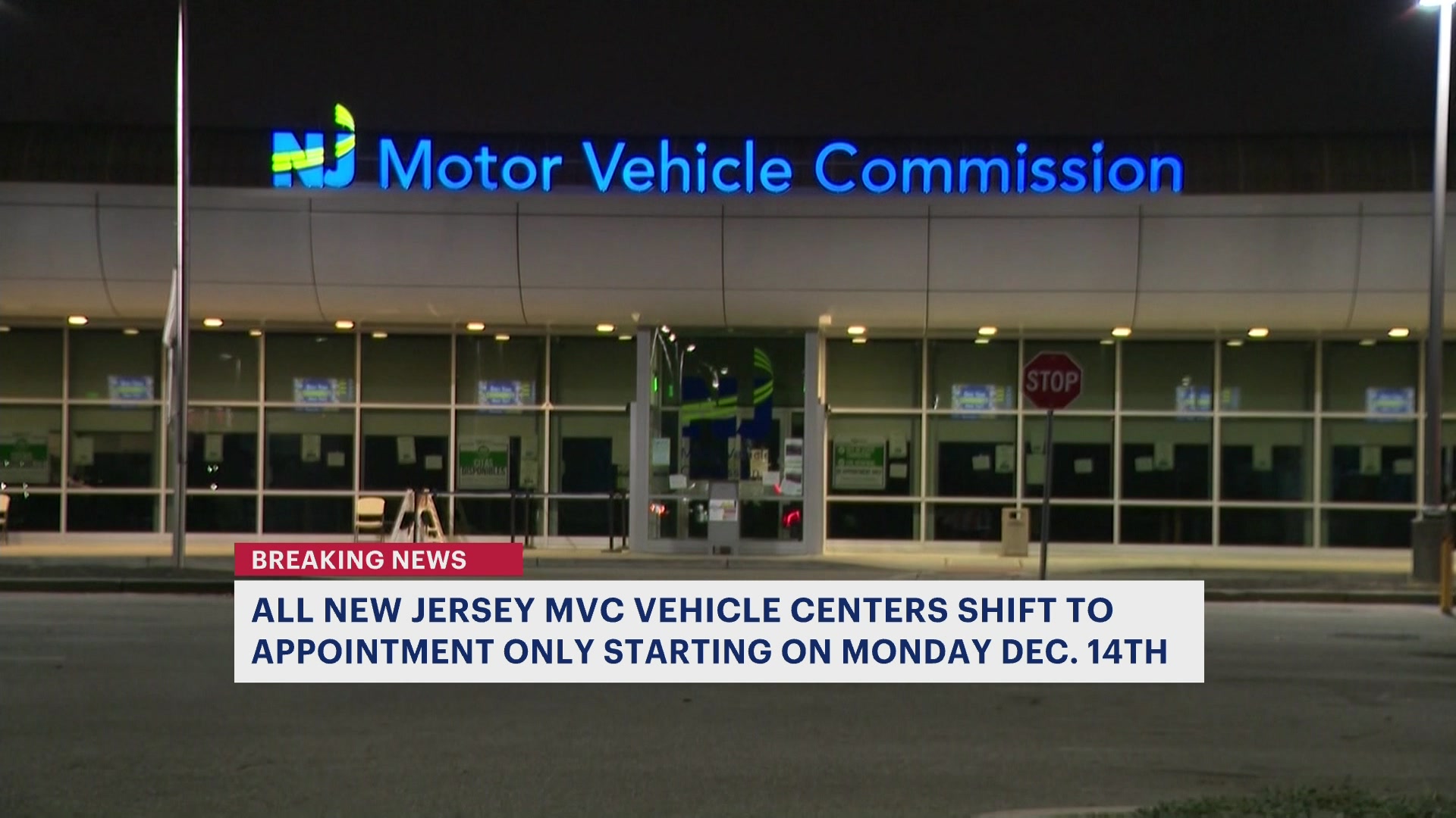 All New Jersey MVC centers will be by appointment only starting Monday