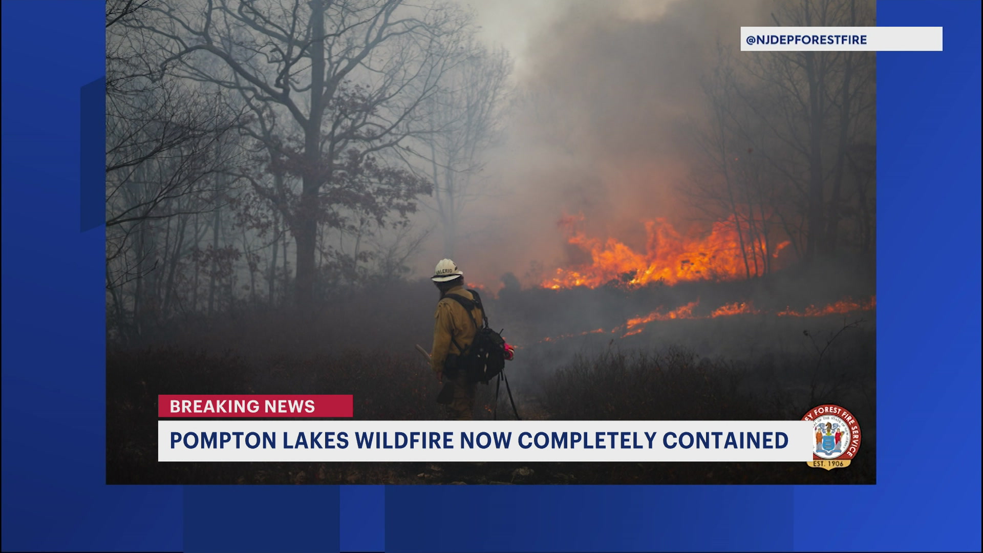 News 12 | New Jersey | Officials: Pompton Lakes wildfire is 100% contained