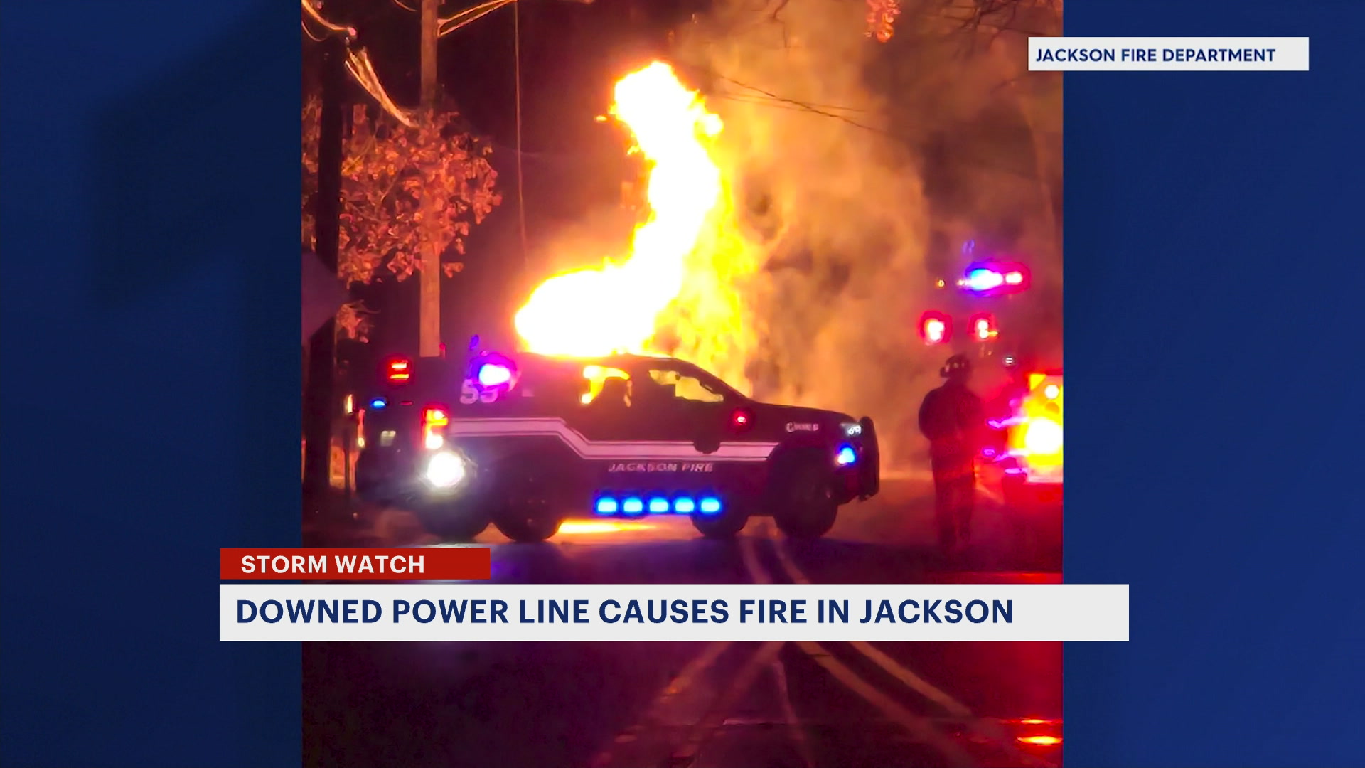Storm Damage: Power line fire in Jackson, tree falls on Glen Rock home