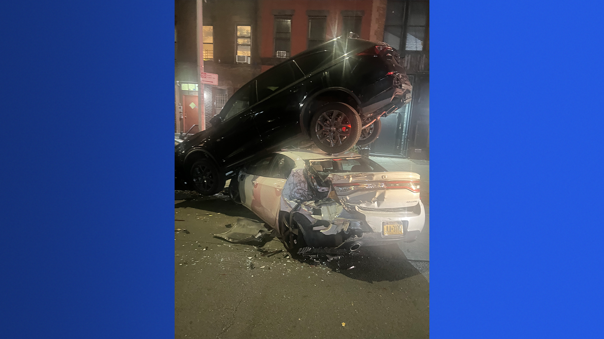 Dramatic Park Slope crash leaves multiple parked cars damaged