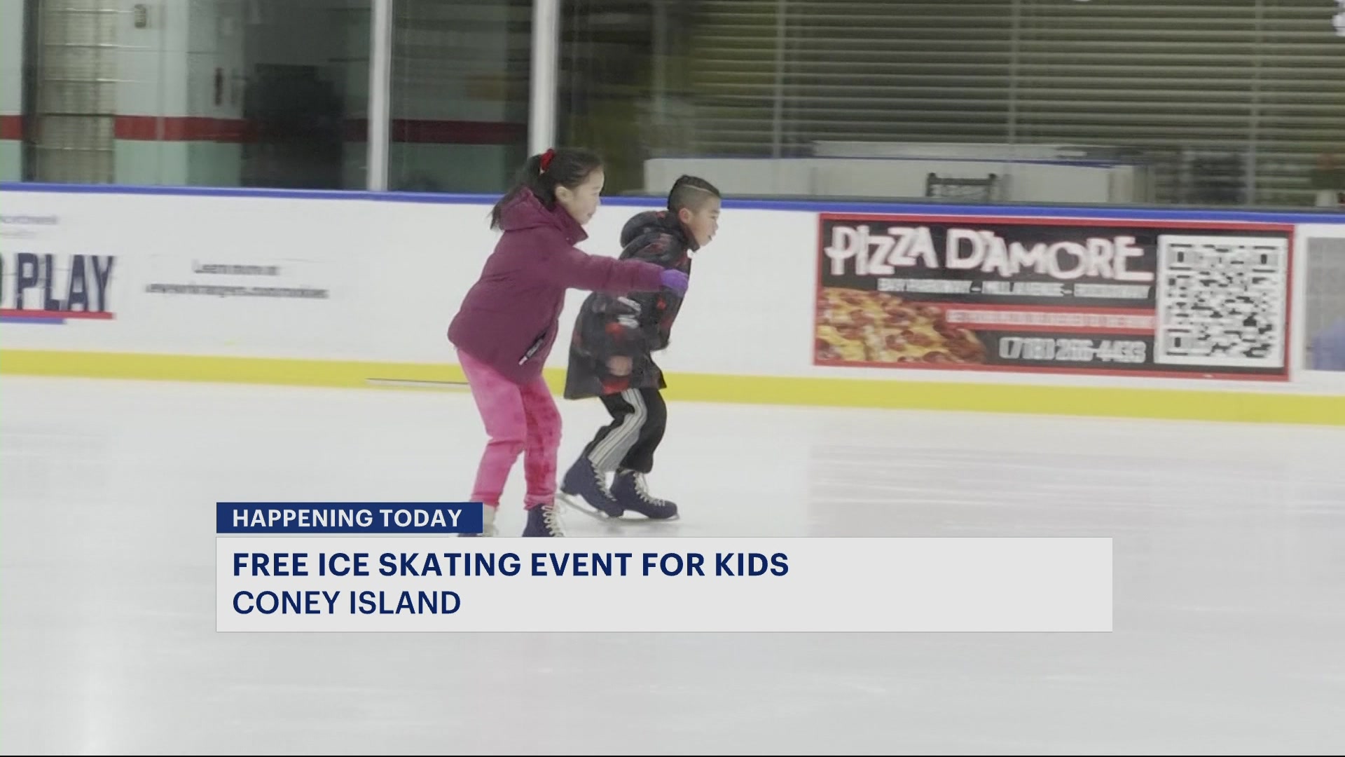 Children treated to free ice skating fun at Abe Stark rink in Brooklyn