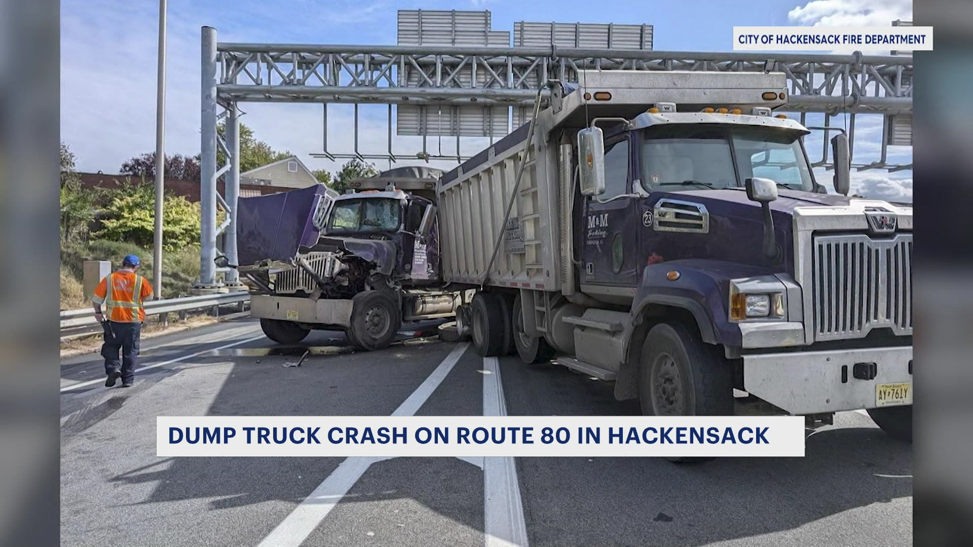 News 12 New York Route 80 Crash Involving 3 Dump Trucks Causes Fuel