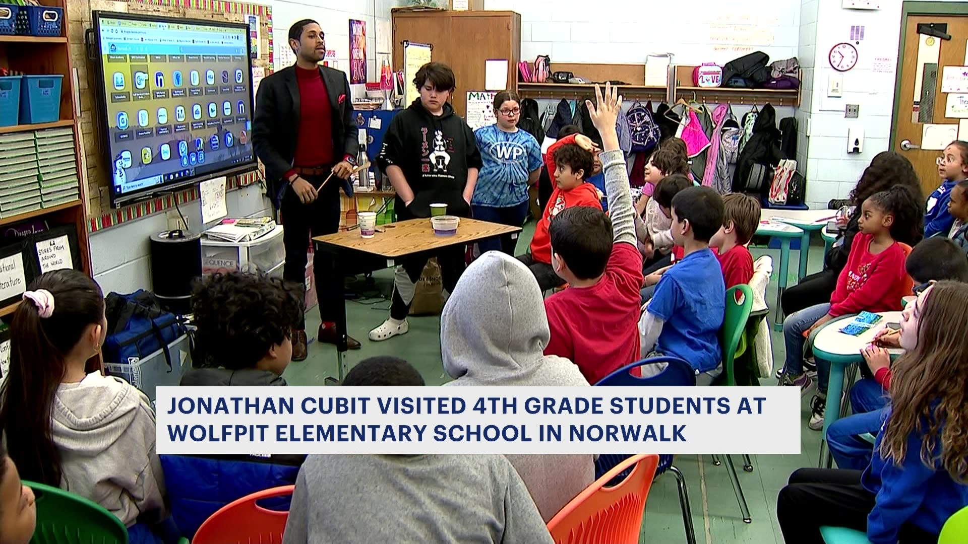 News 12's Jonathan Cubit visits students at Wolfpit Integrated Arts ...