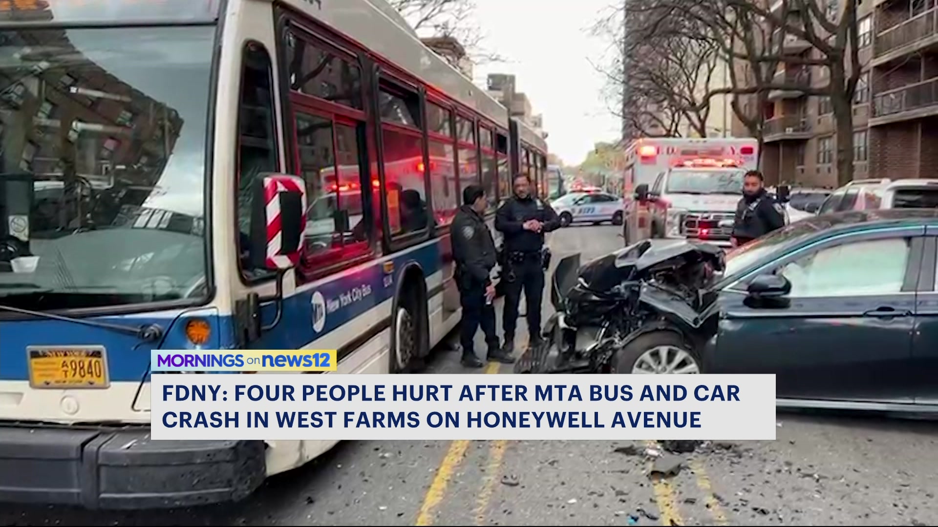 News 12 | Bronx | Fdny Mta Bus Collides With Car In West Farms 4 People ...