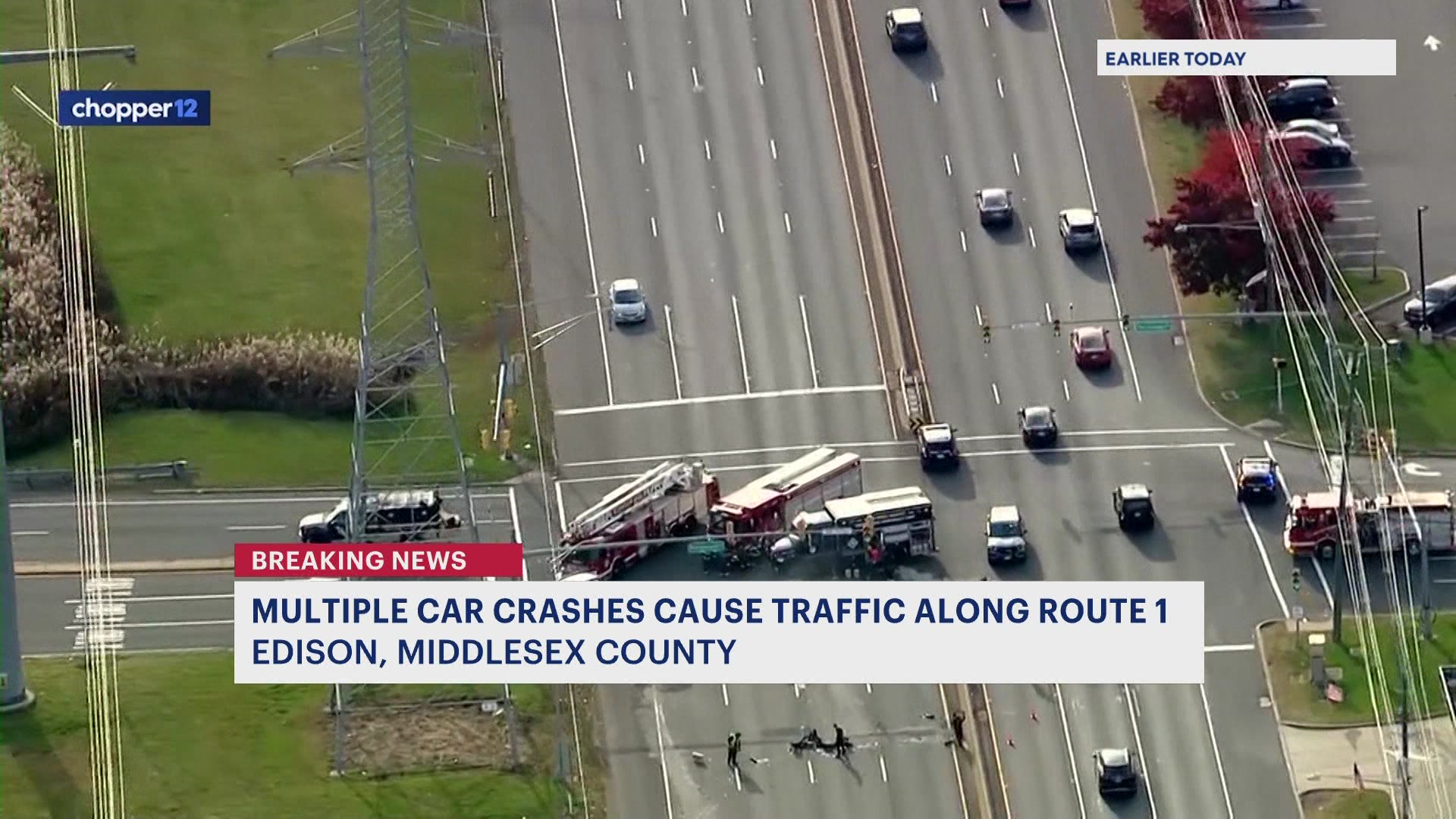 News 12 | New Jersey | Multiple crashes on Route 1 in Edison close ...