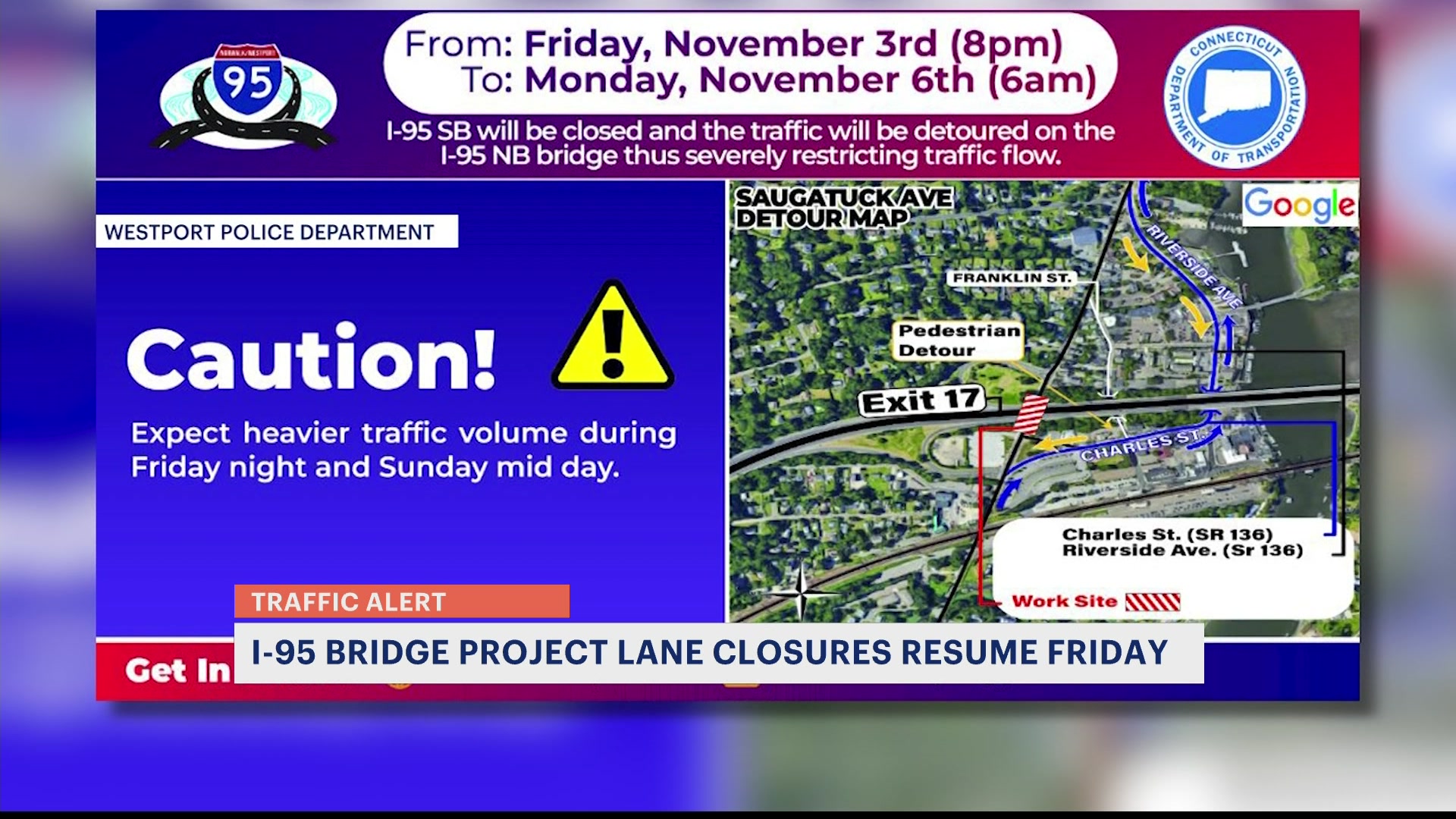 News 12 | Long Island | Traffic: I-95 Bridge Project lane closures ...