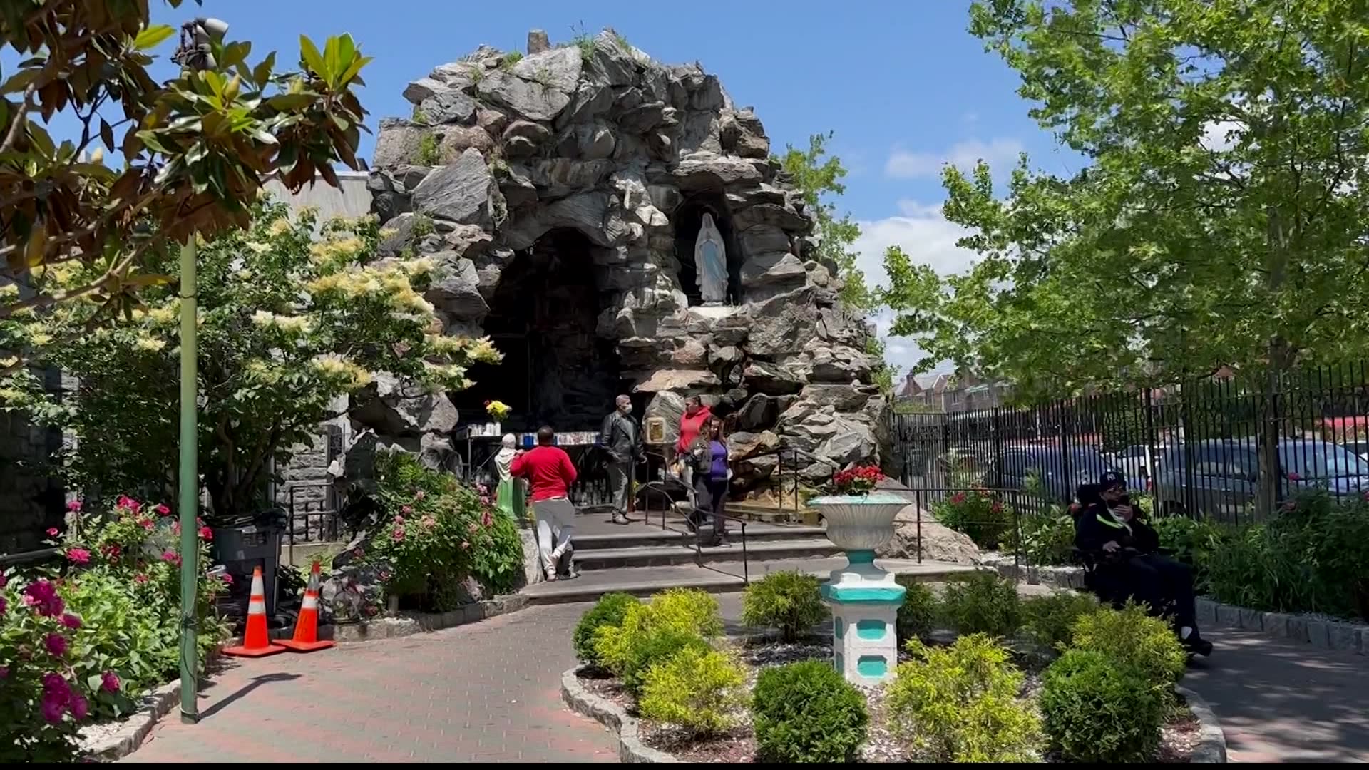 Visit the famous grotto at St. Lucy's Church in the Bronx