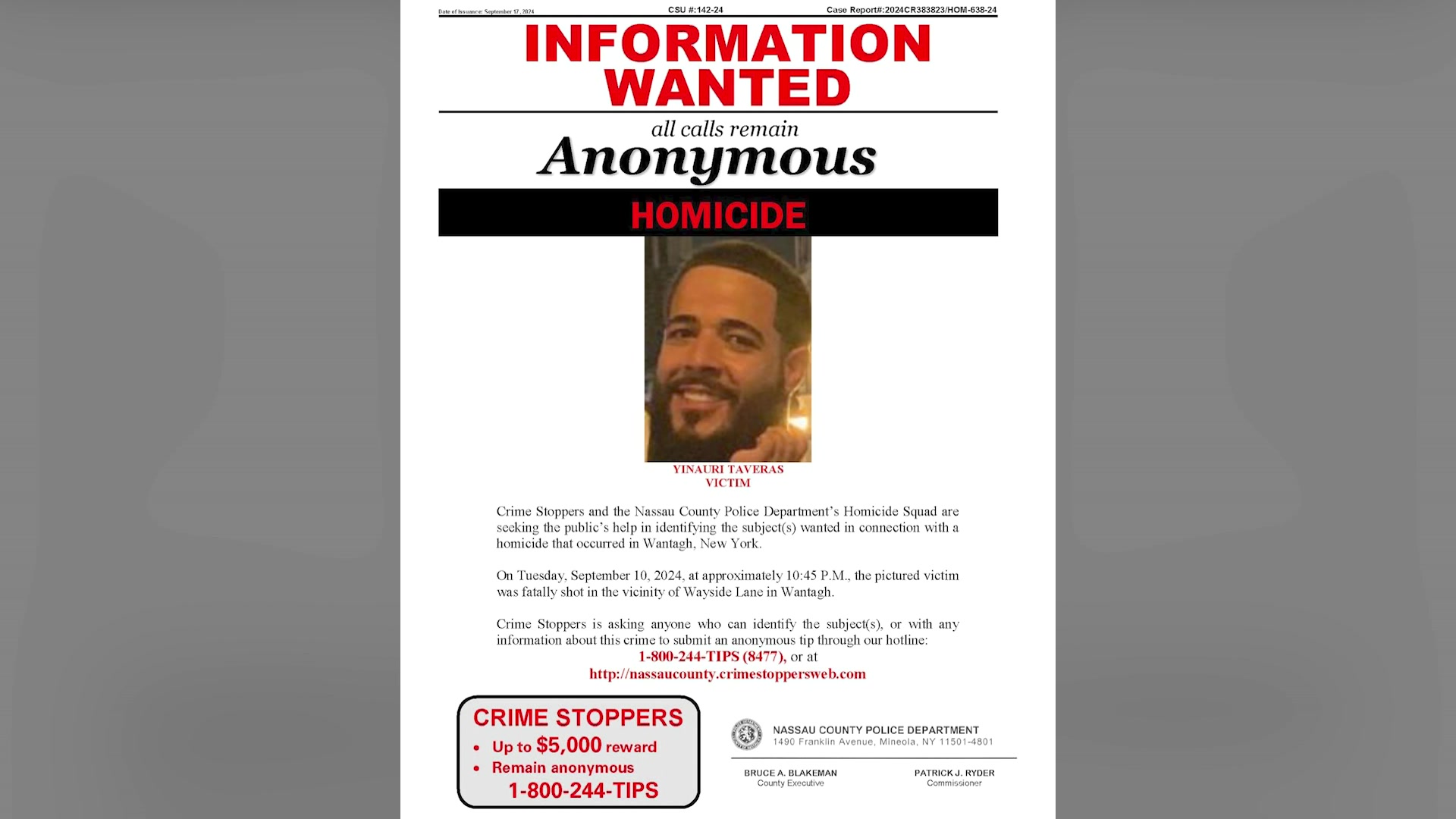 Police release picture of victim in fatal Wantagh shooting