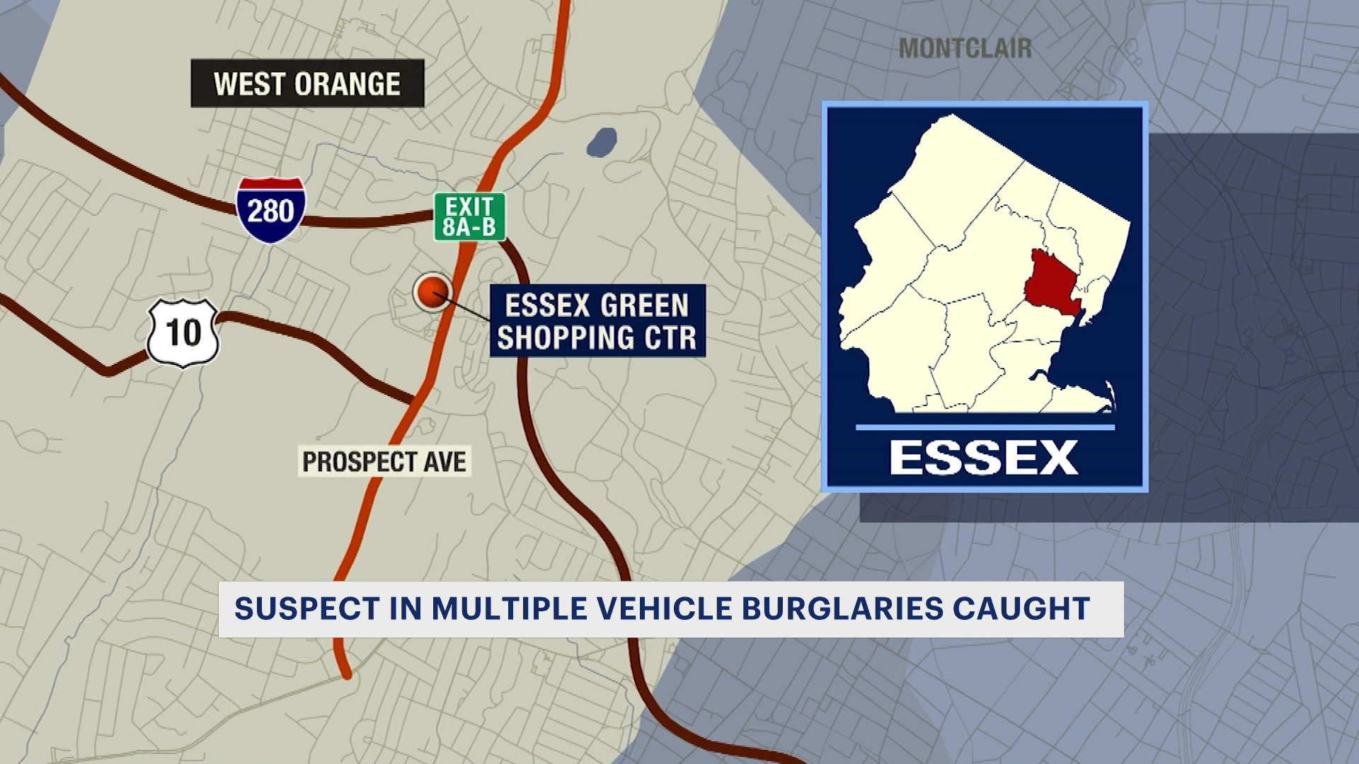 Essex County police apprehend suspect in string of car burglaries