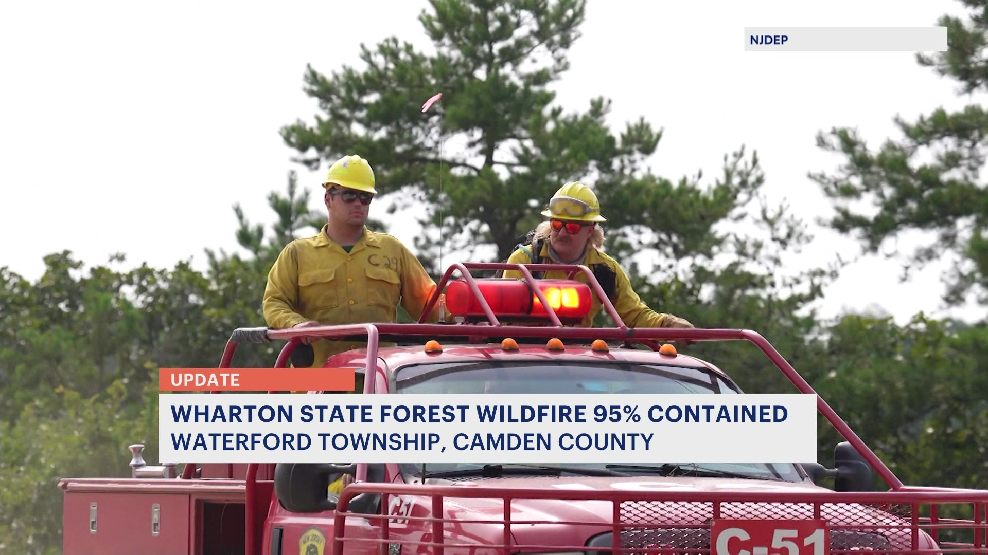 Officials: Wharton State Forest fire 95% contained, 1,700 acres impacted
