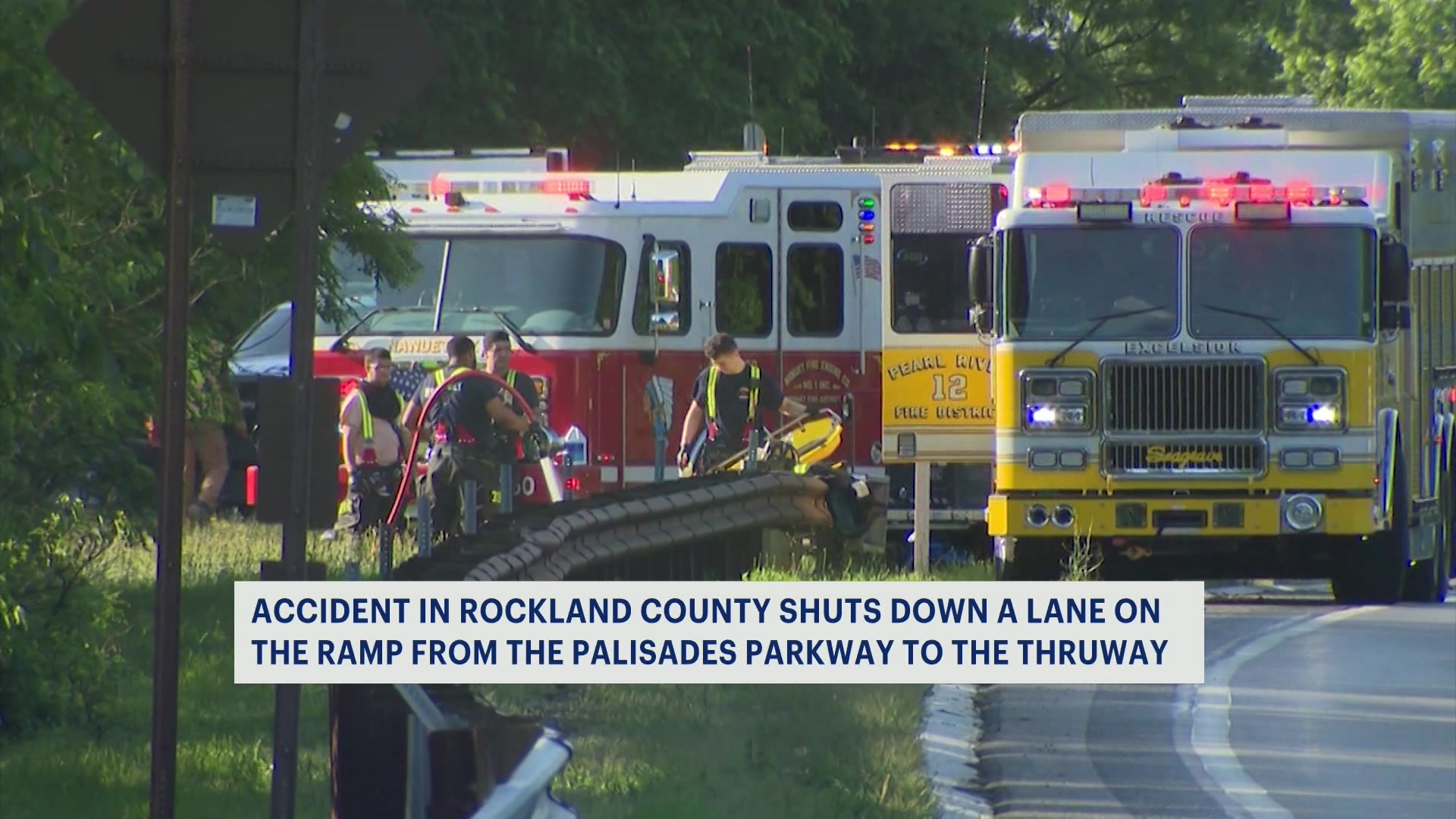 Crash victim airlifted to hospital after veering off Palisades Parkway ...
